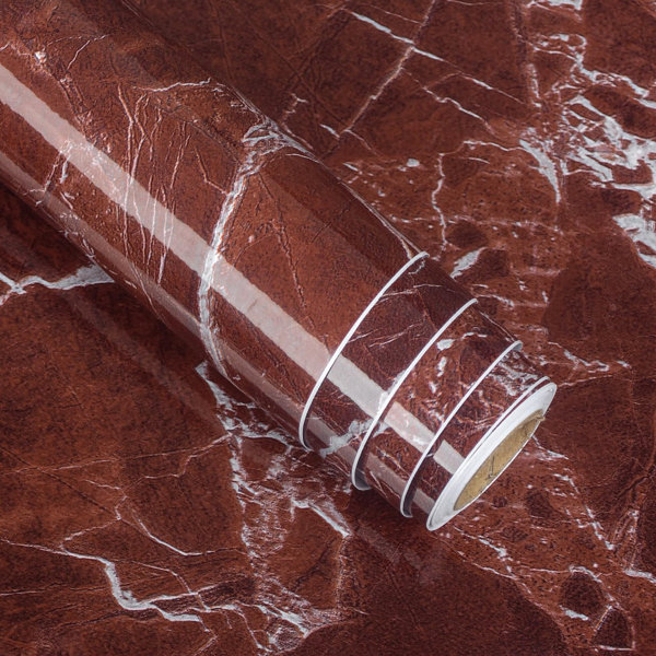 UOUO Red Brown Marble Contact Paper - Self-Adhesive, Durable, Perfect ...