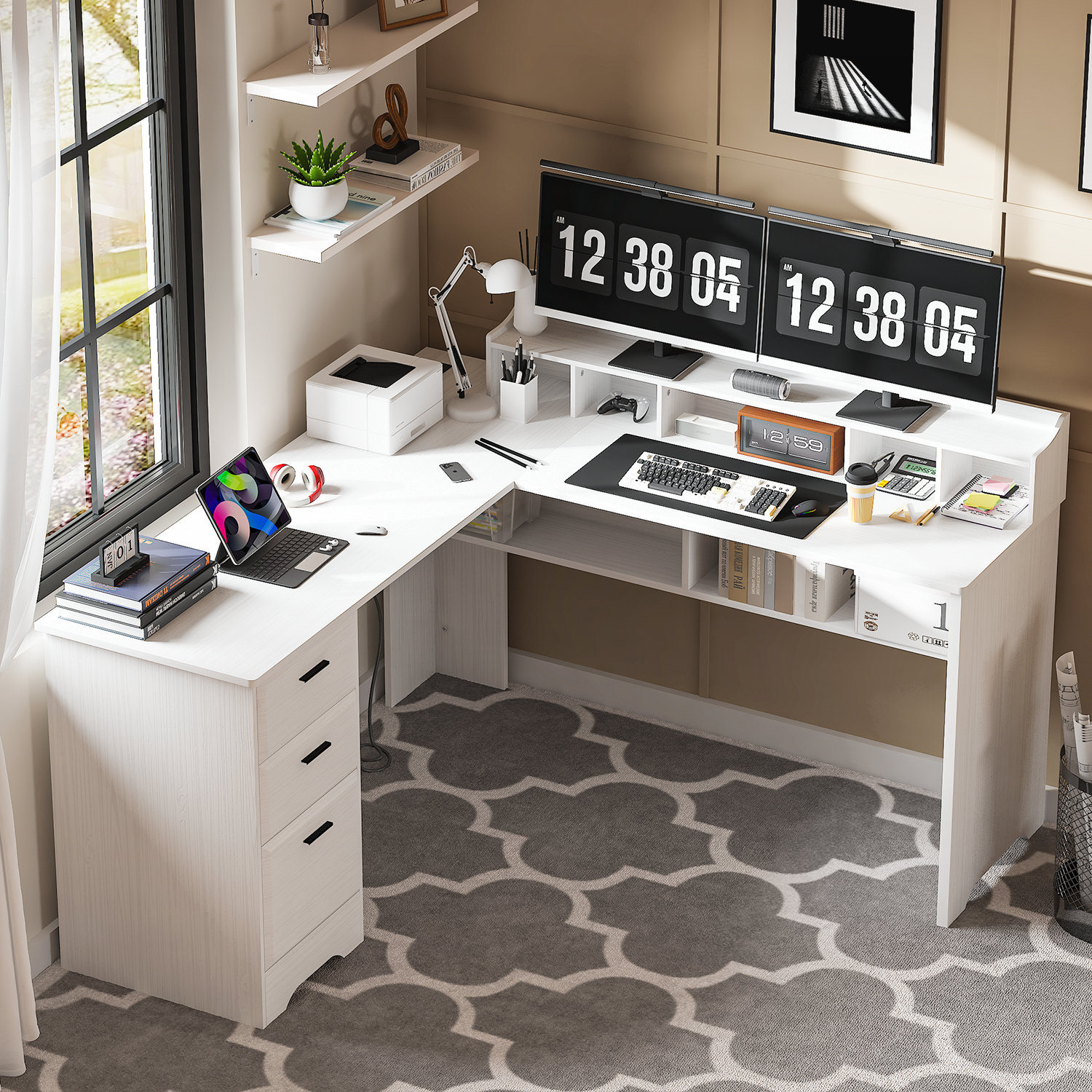 Hokku Designs Lindzie L-Shaped Computer Desk - Wayfair Canada