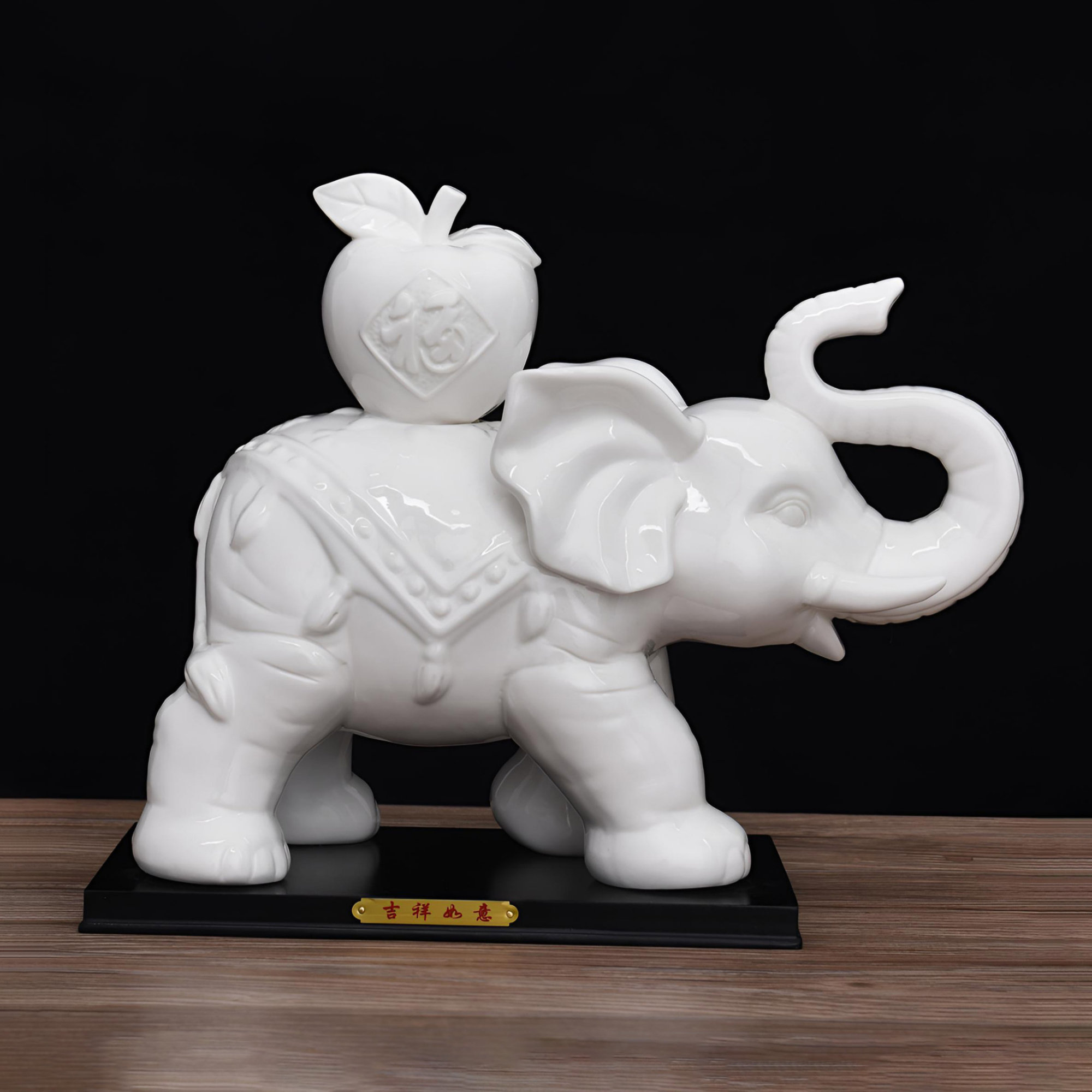 lingfan Exquisite Porcelain Elephant Figurine – Lucky White Elephant ...
