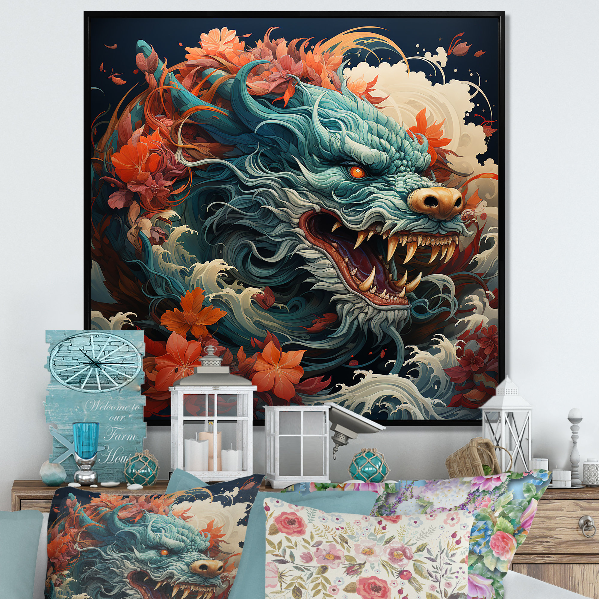 Trinx Japanese Dragon On The Wave Off Kanagawa II - Dragons Wall Art ...