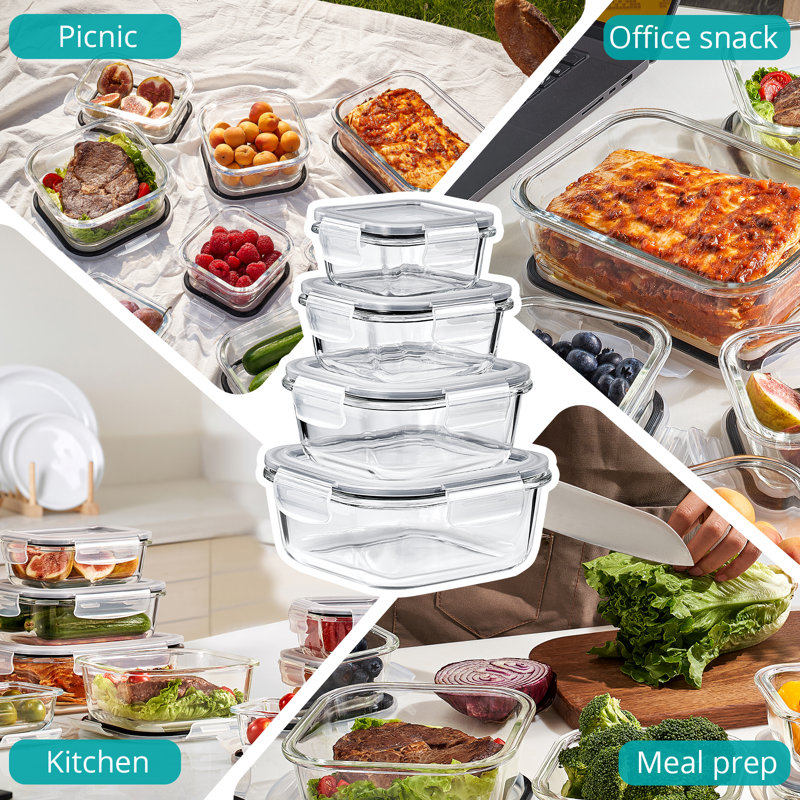 Sorbus 16-piece Glass Food Storage Containers With Lids - Airtight ...