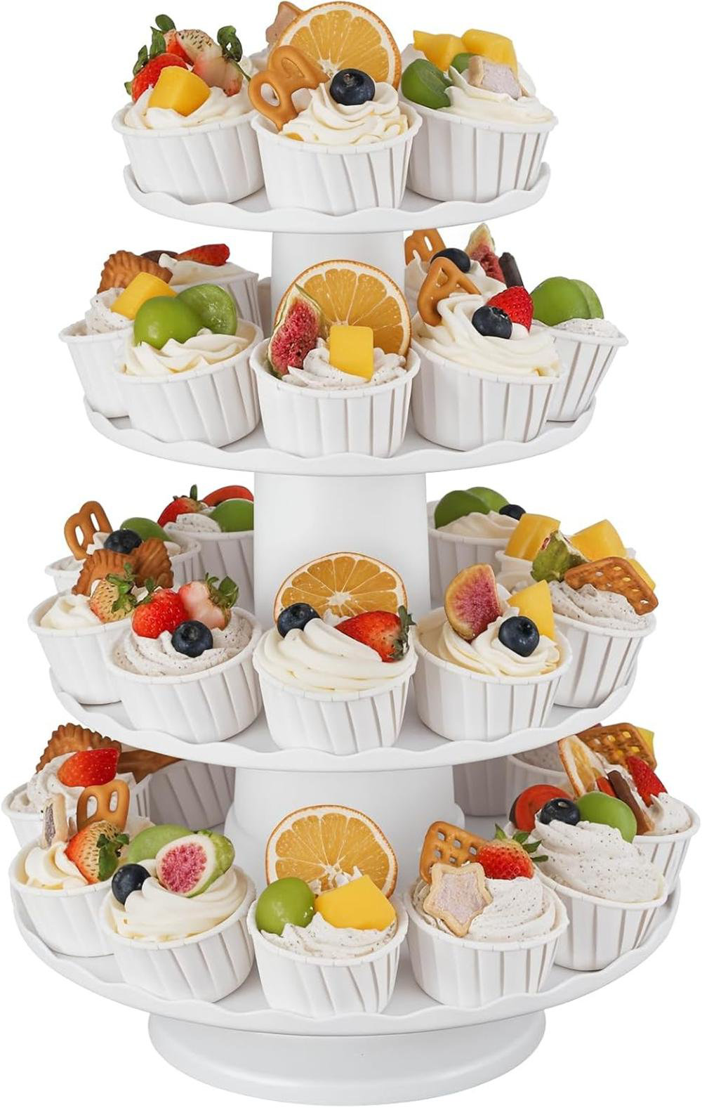 The Party Aisle™ Plastic Cupcake Stand Cupcakes Tree 4 Tiered | Wayfair