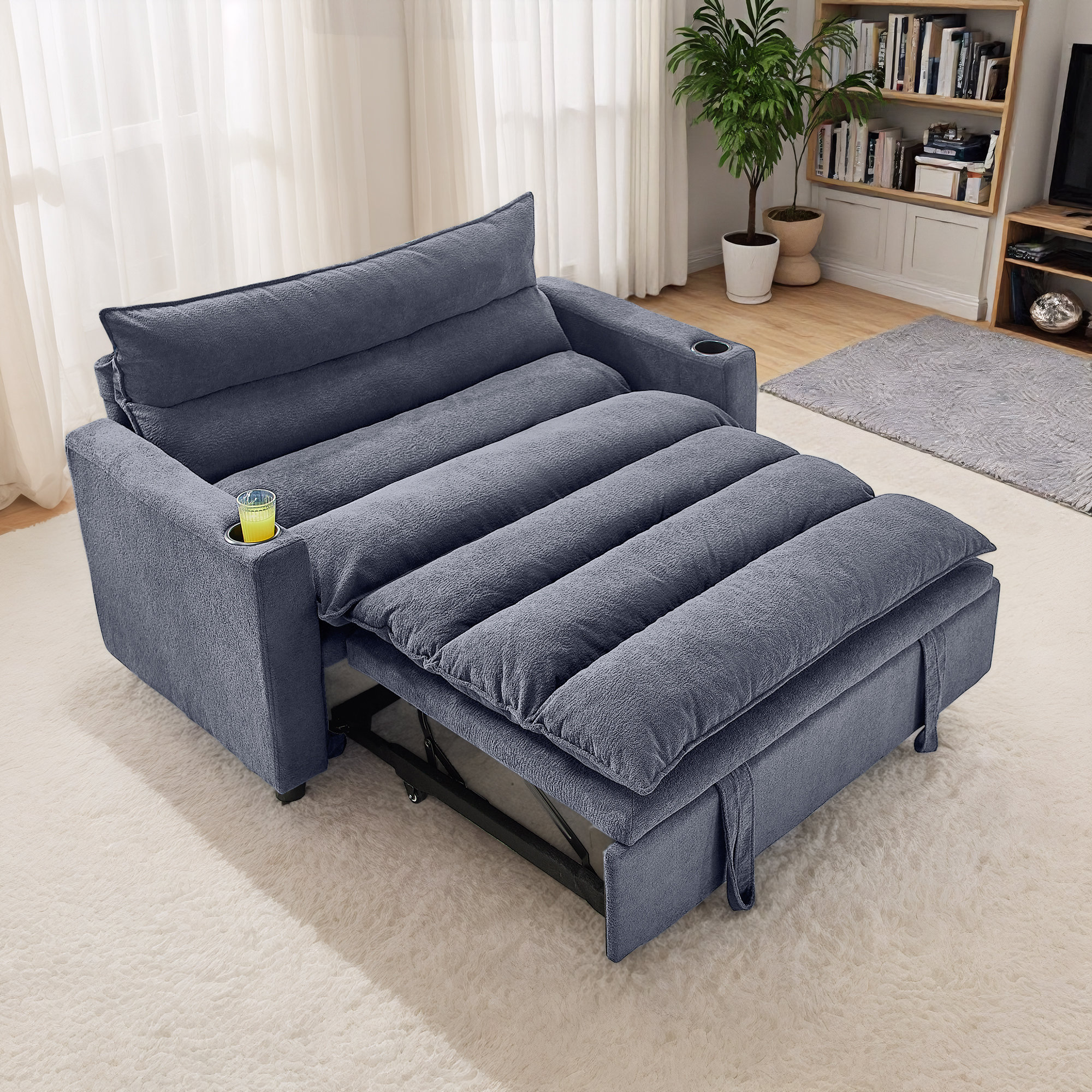 Ebern Designs 56"&36"Wavy Cloud Convertible Sofa Bed&Sleeper Chair – 3 ...