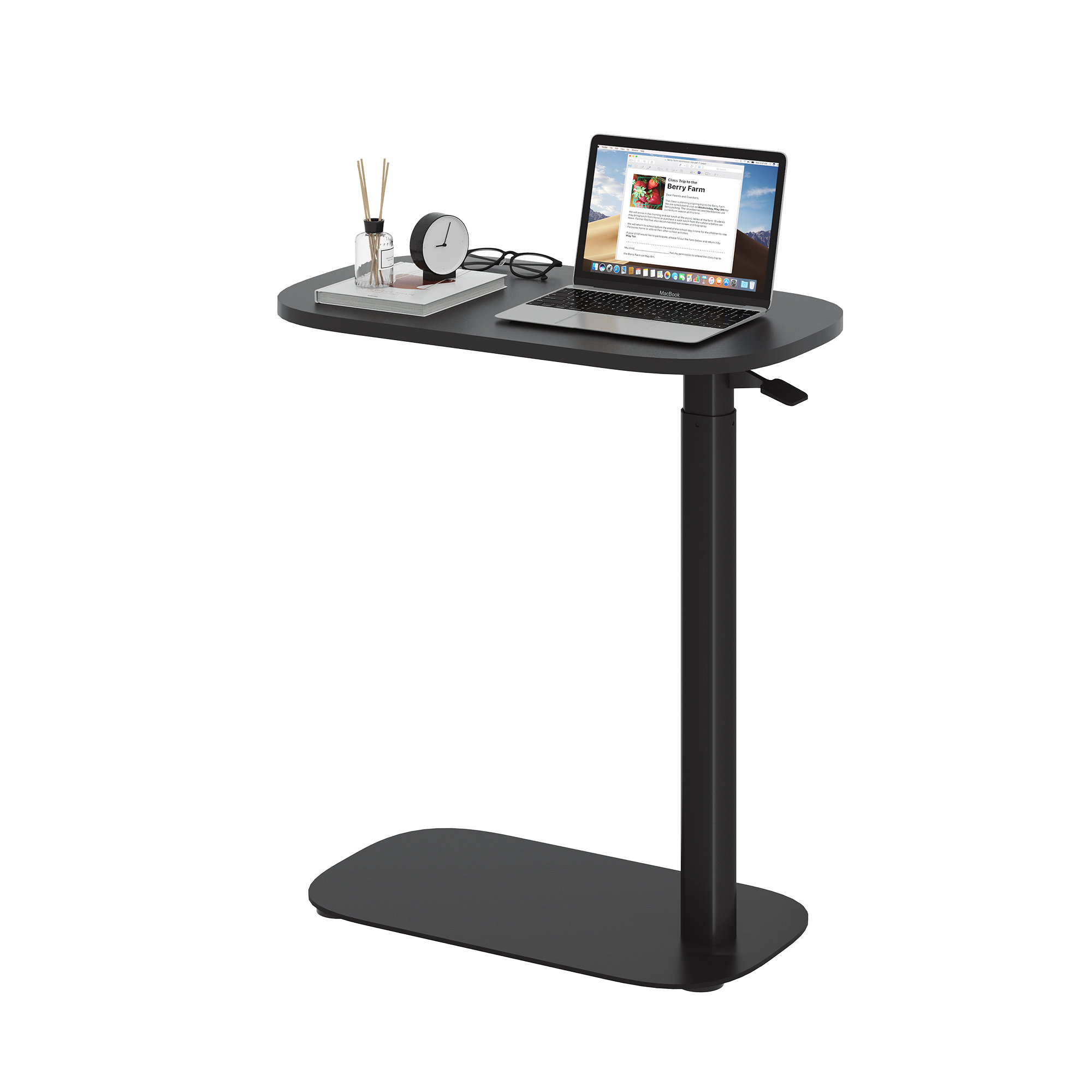 Ebern Designs Small Standing Desk Pneumatic Height Adjustable Small Sit ...