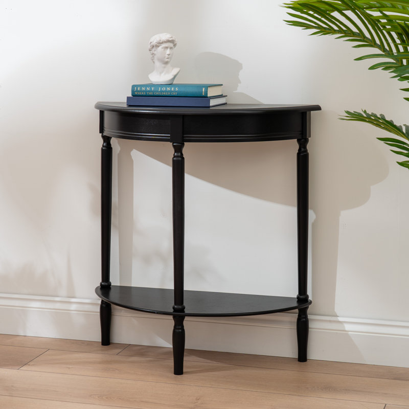 Ebern Designs Black Half Round Table | Wayfair.co.uk
