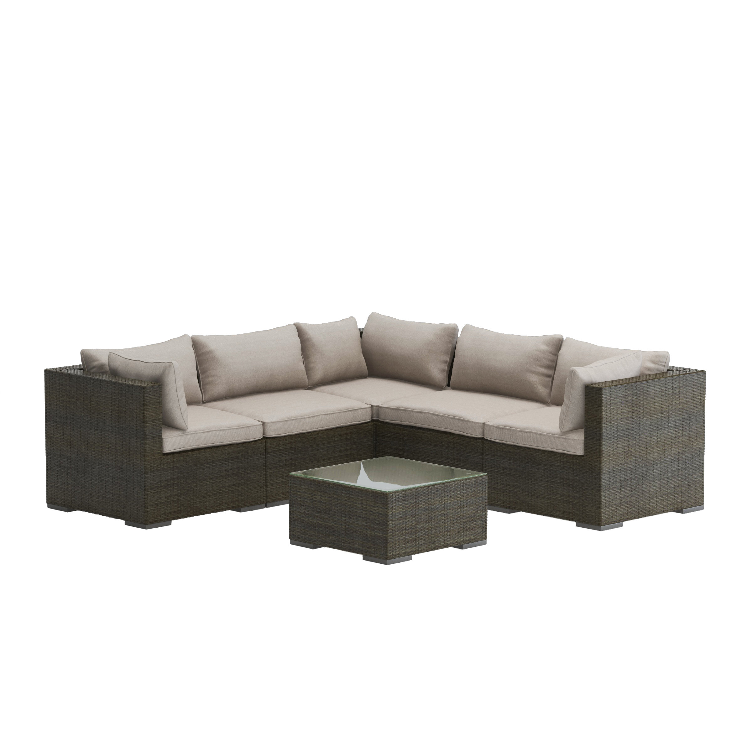PatioSense Patio Sense Sino Wicker Sofa Set Includes five Wicker Seats ...