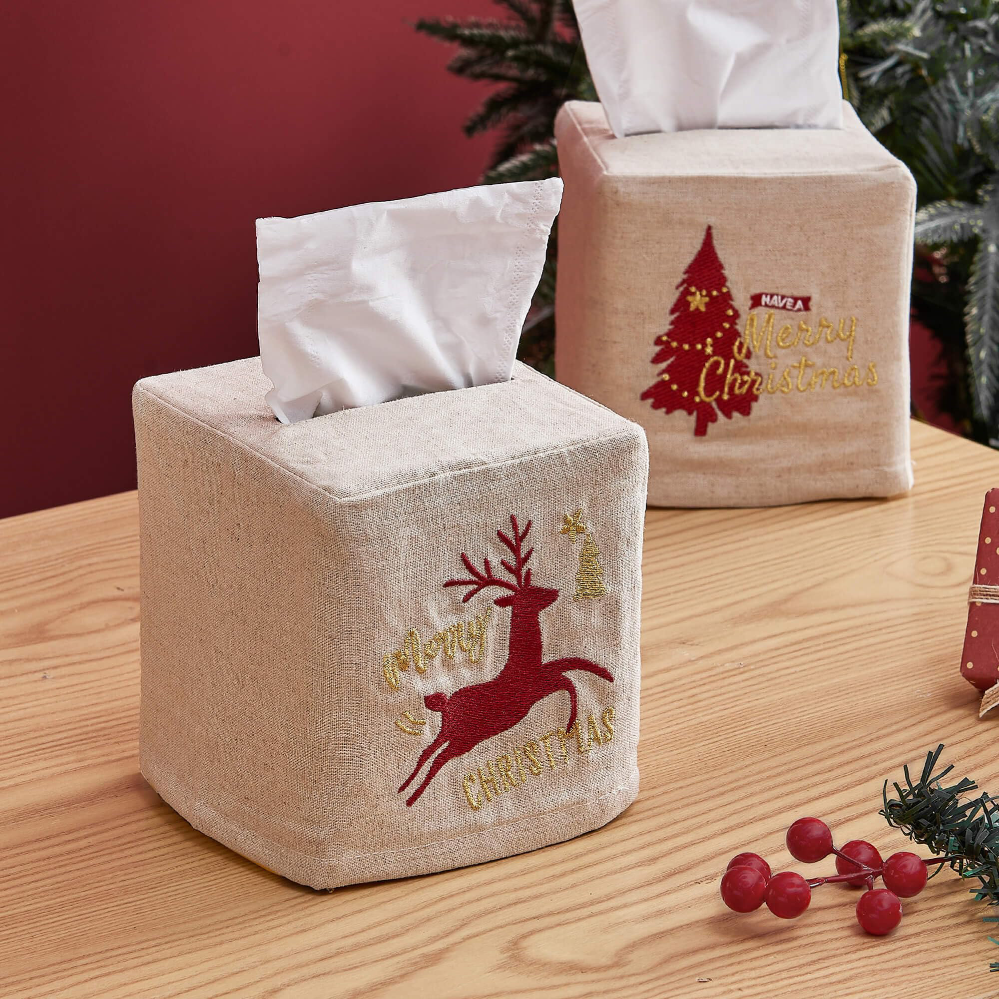 The Holiday Aisle® Christmas Tissue Box Cover Square | Wayfair