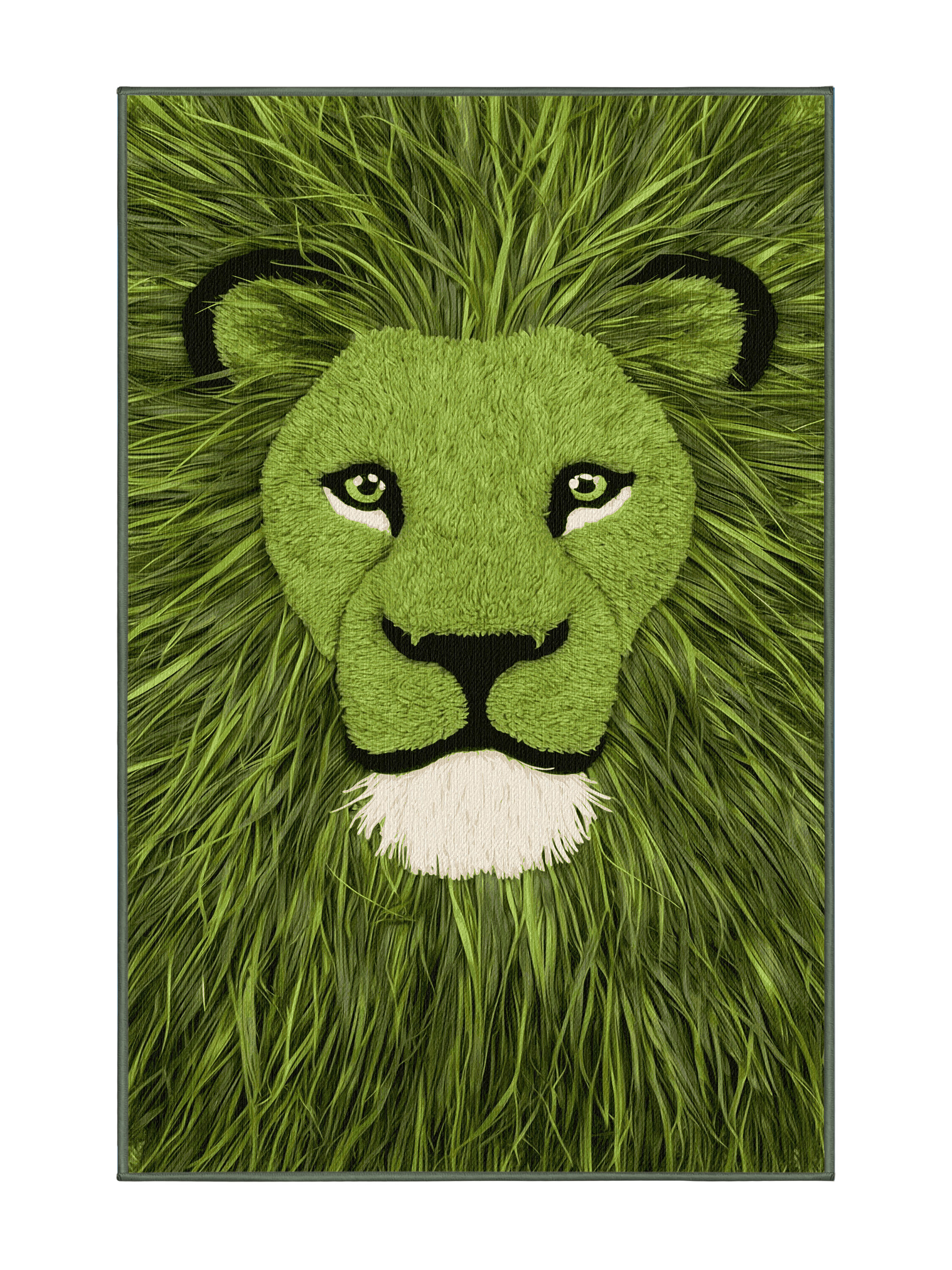 Hokku Designs Washable Grass Lion Big Cats Area Rug | Wayfair