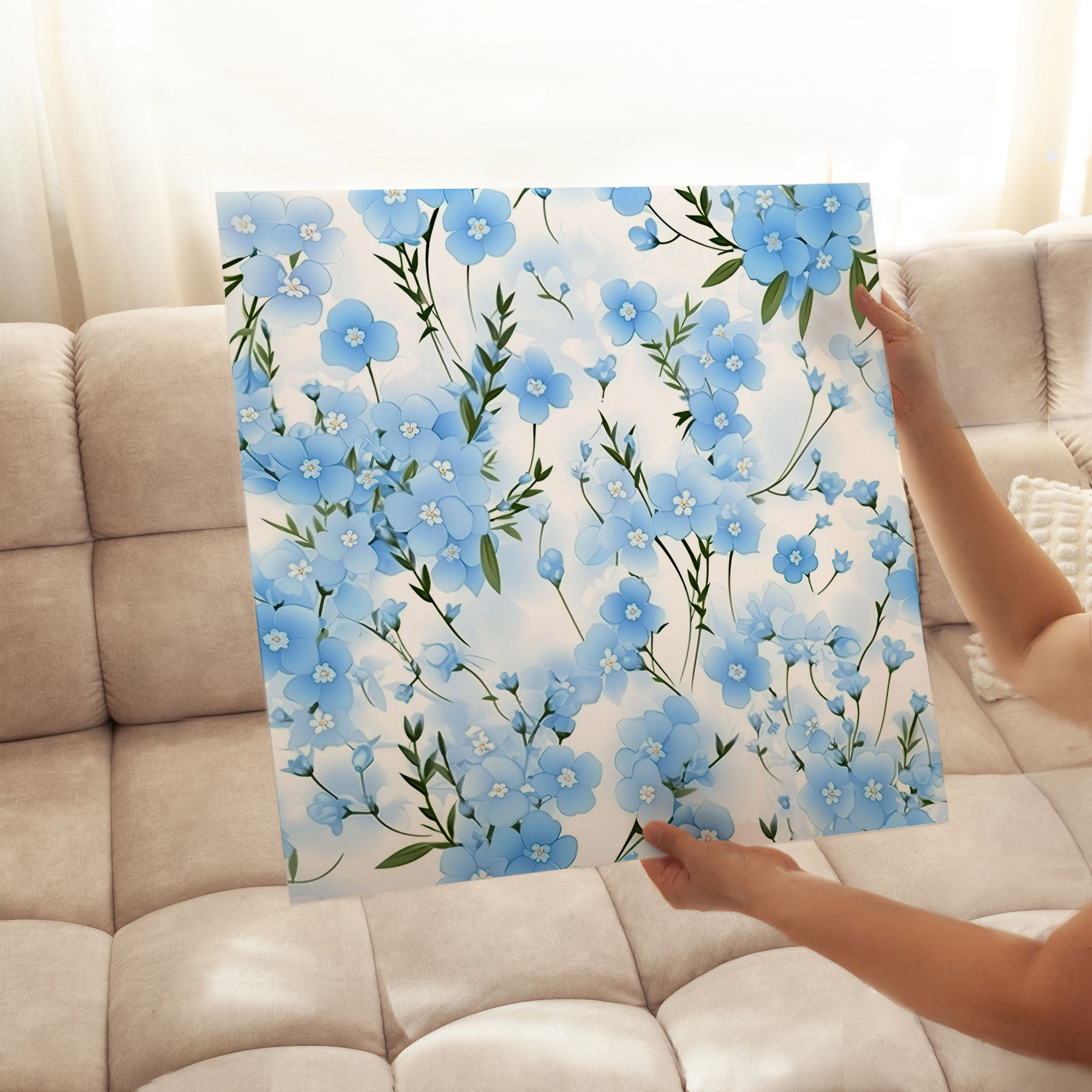 Winston Porter Floral Blue Flower Cottagecore Pattern XIII Cottage ...