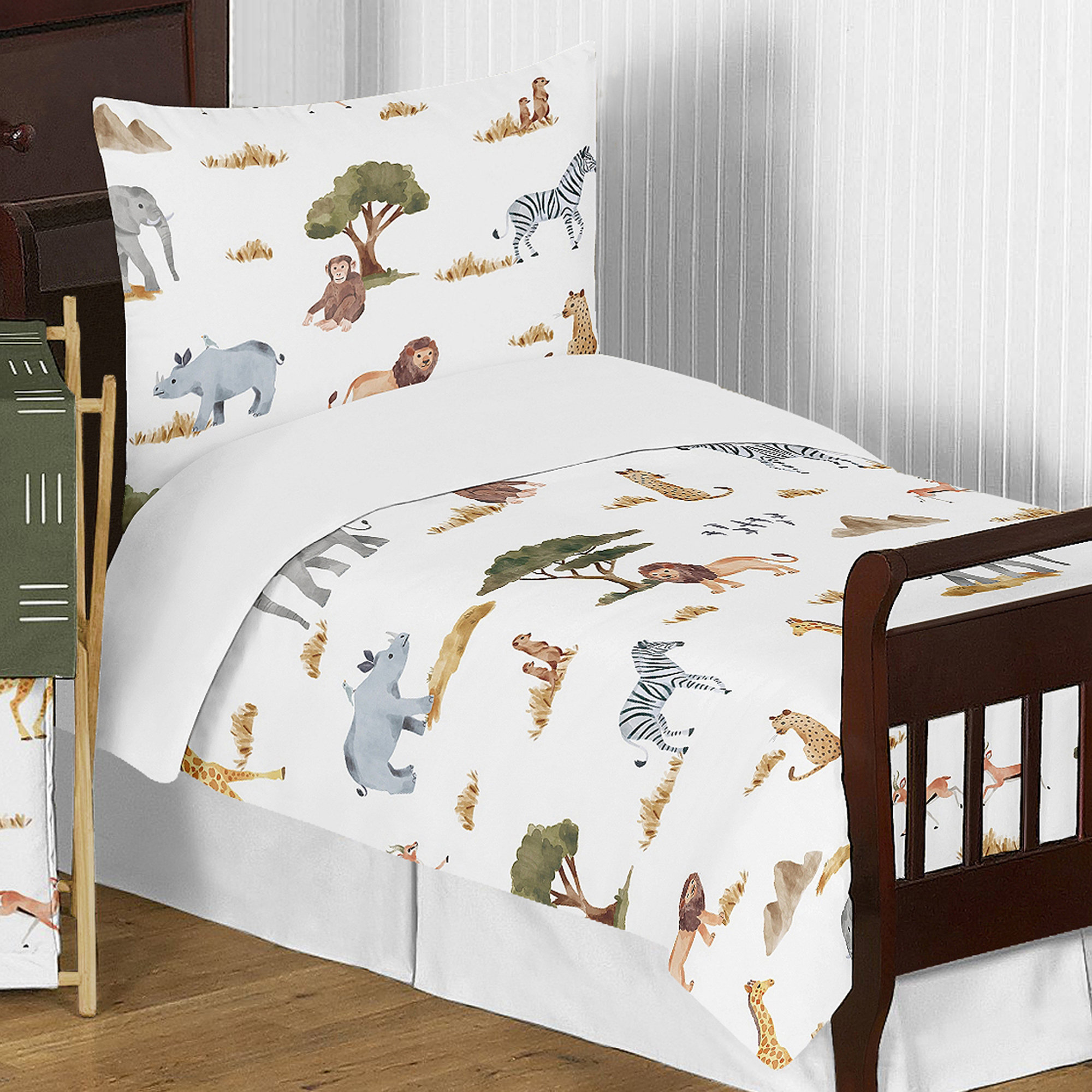Sweet Jojo Designs Jungle Animals 5 Piece Toddler Bedding Set by Sweet ...