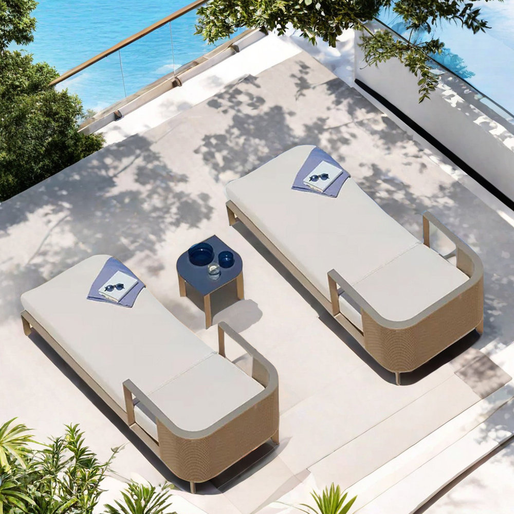 Elegant Home Furnishings.s Stainless Steel Patio Chaise Lounge Set ...