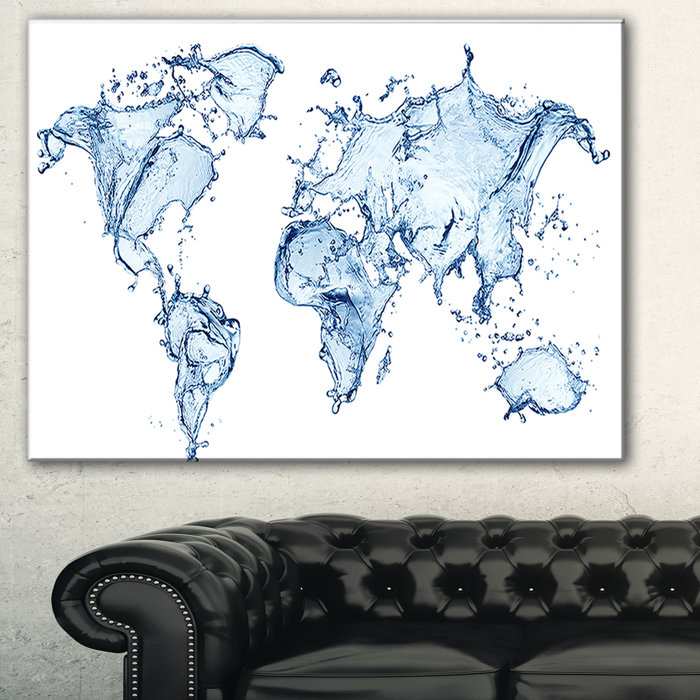 East Urban Home " World Map Water Splash " on & Reviews | Wayfair
