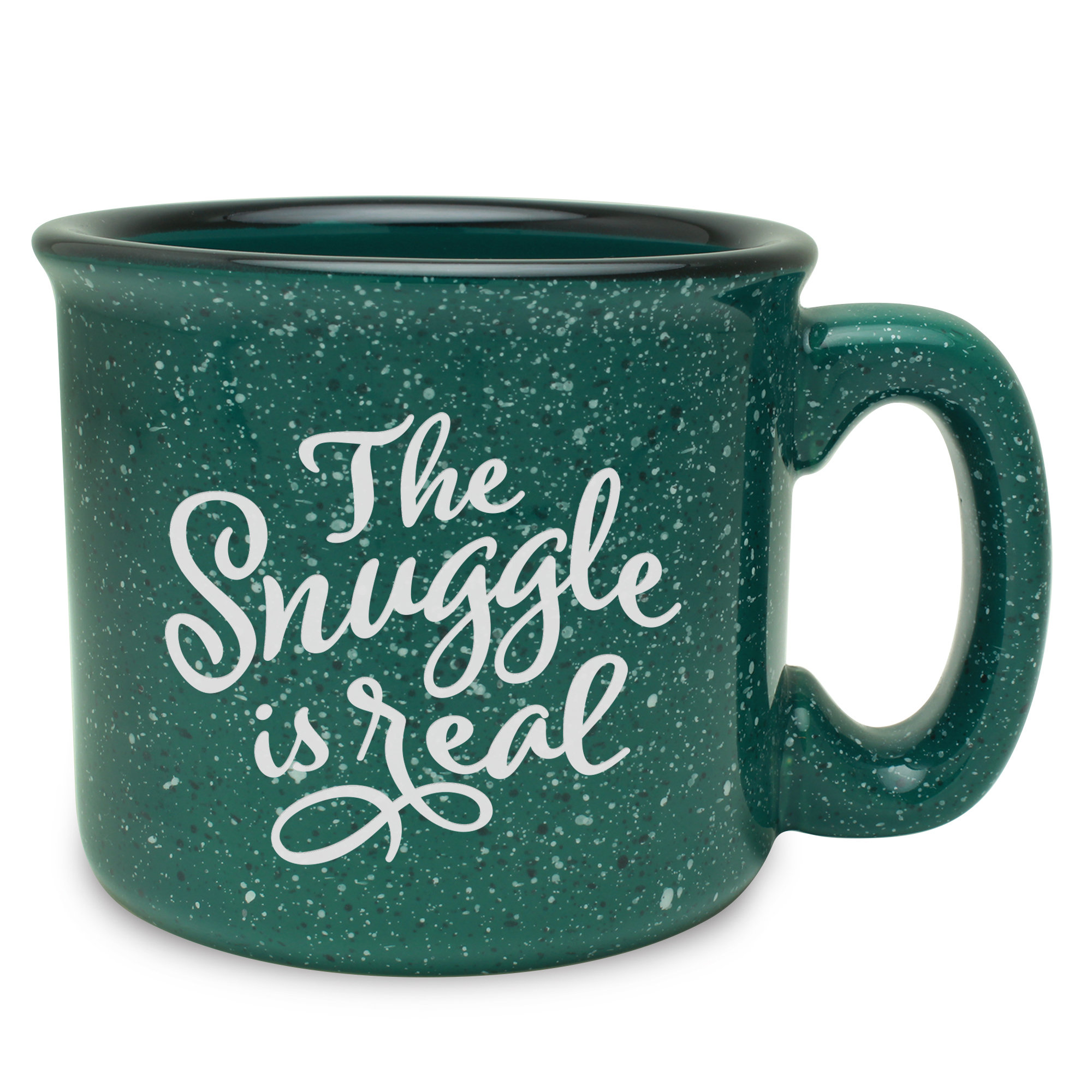 Trinx The Snuggle Is Real Green Ceramic Camp Mug | Wayfair