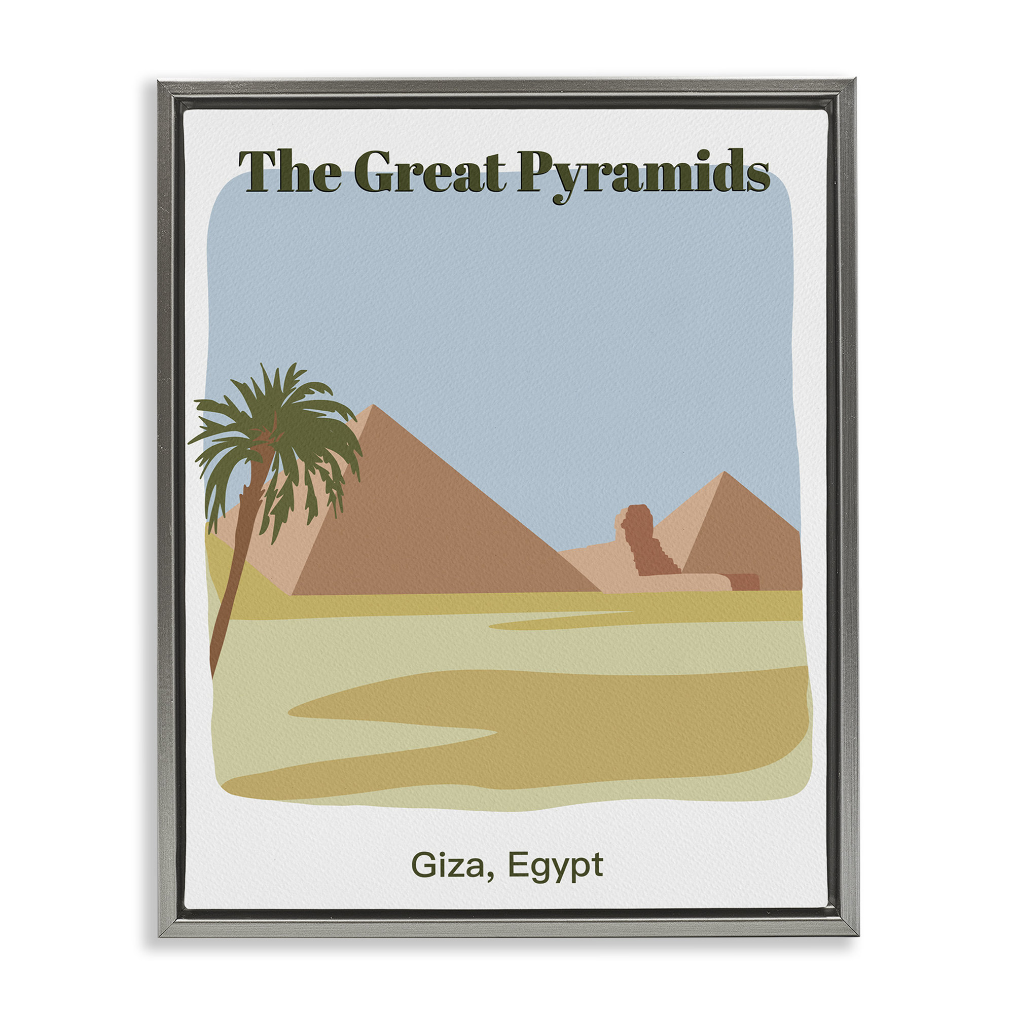 Loon Peak® Great Pyramids Architecture Framed Floater Canvas Wall Art ...
