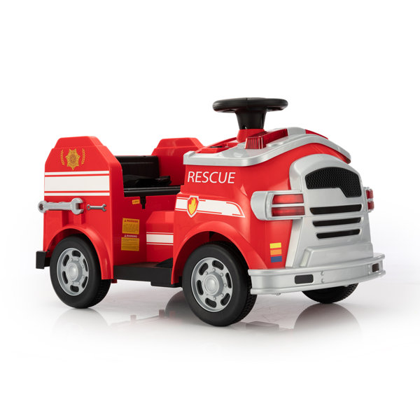 Tobbi 6v Kids Ride-on Fire Truck, Battery Powered Firetruck Toy ...