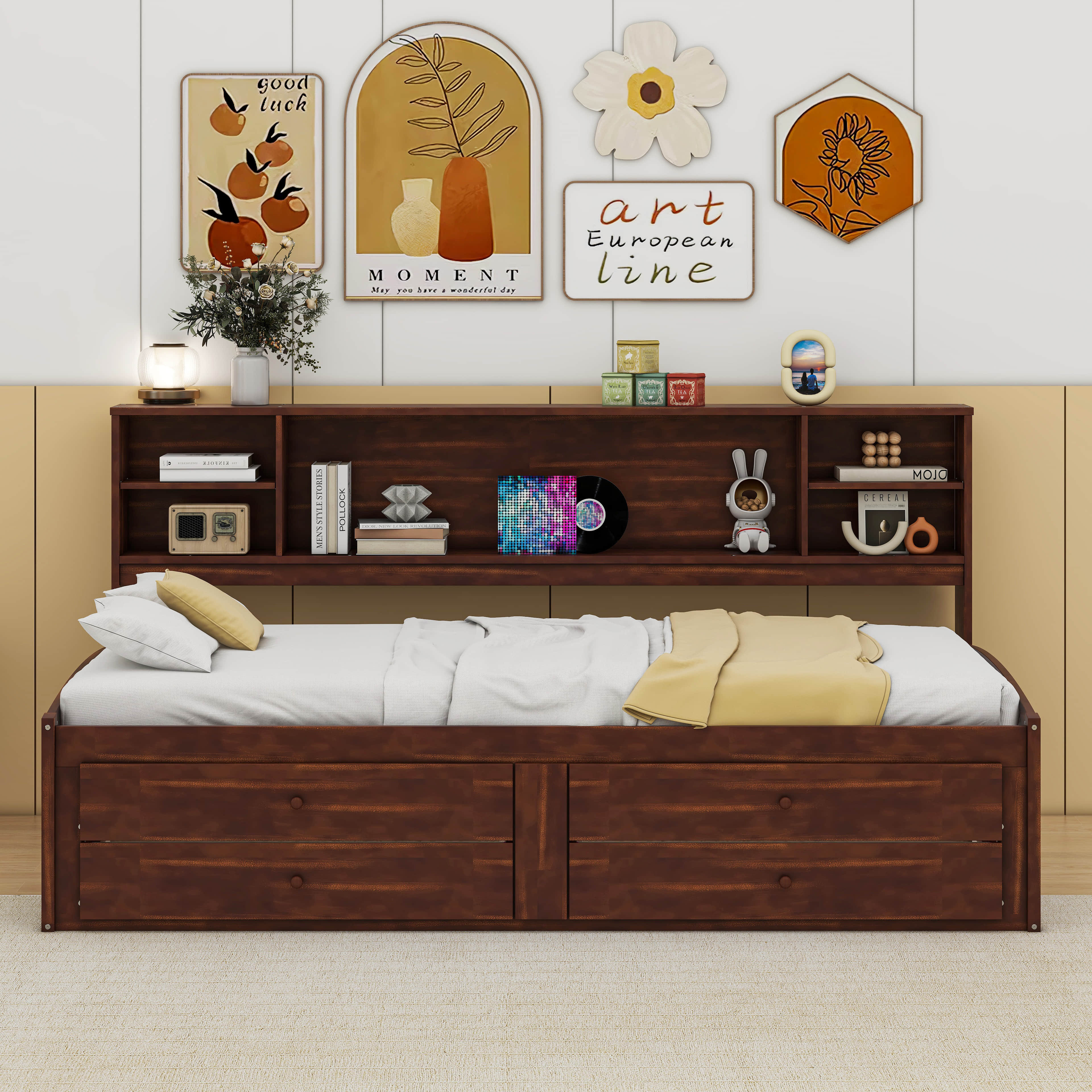Cosmic Bookcase Storage Bed | Wayfair