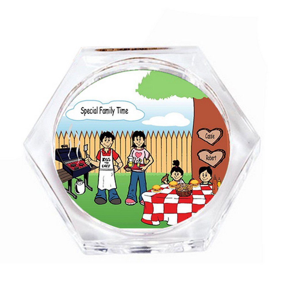 Printed Perfection Personalized Family Backyard Barbeque 1 boy 1 girl ...