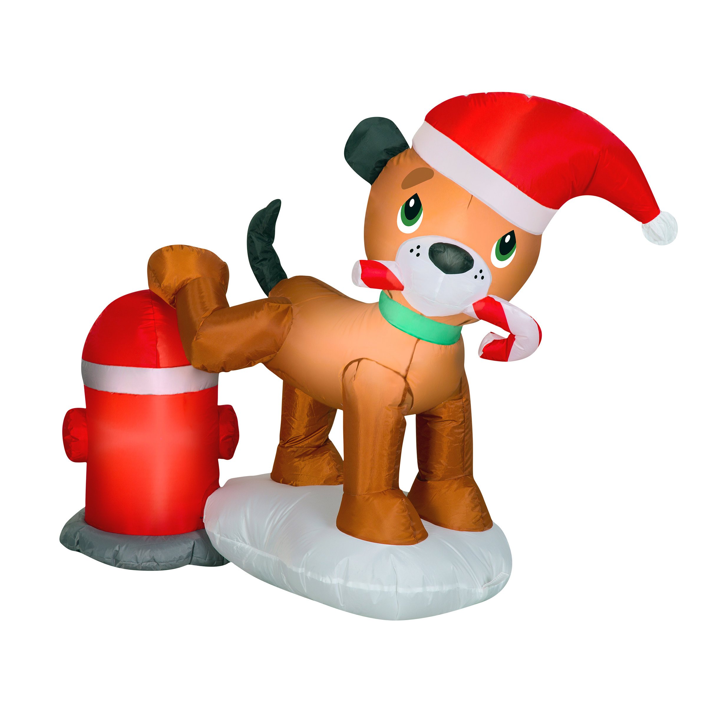 National Tree Company 4 ft. Inflatable Puppy Dog and Fire Hydrant ...