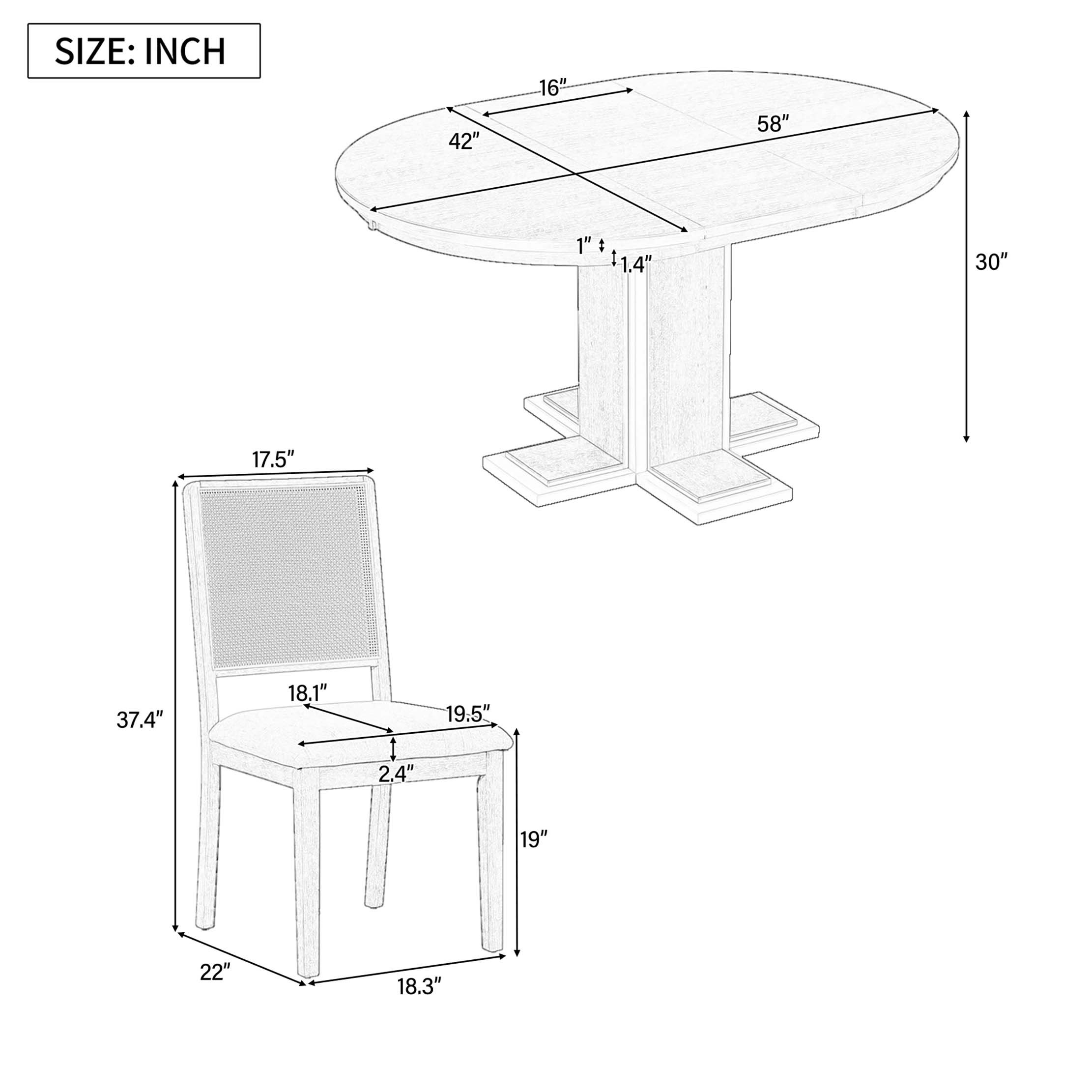 George Oliver Round Dining Table For 4 With Chairs Set, Extendable ...