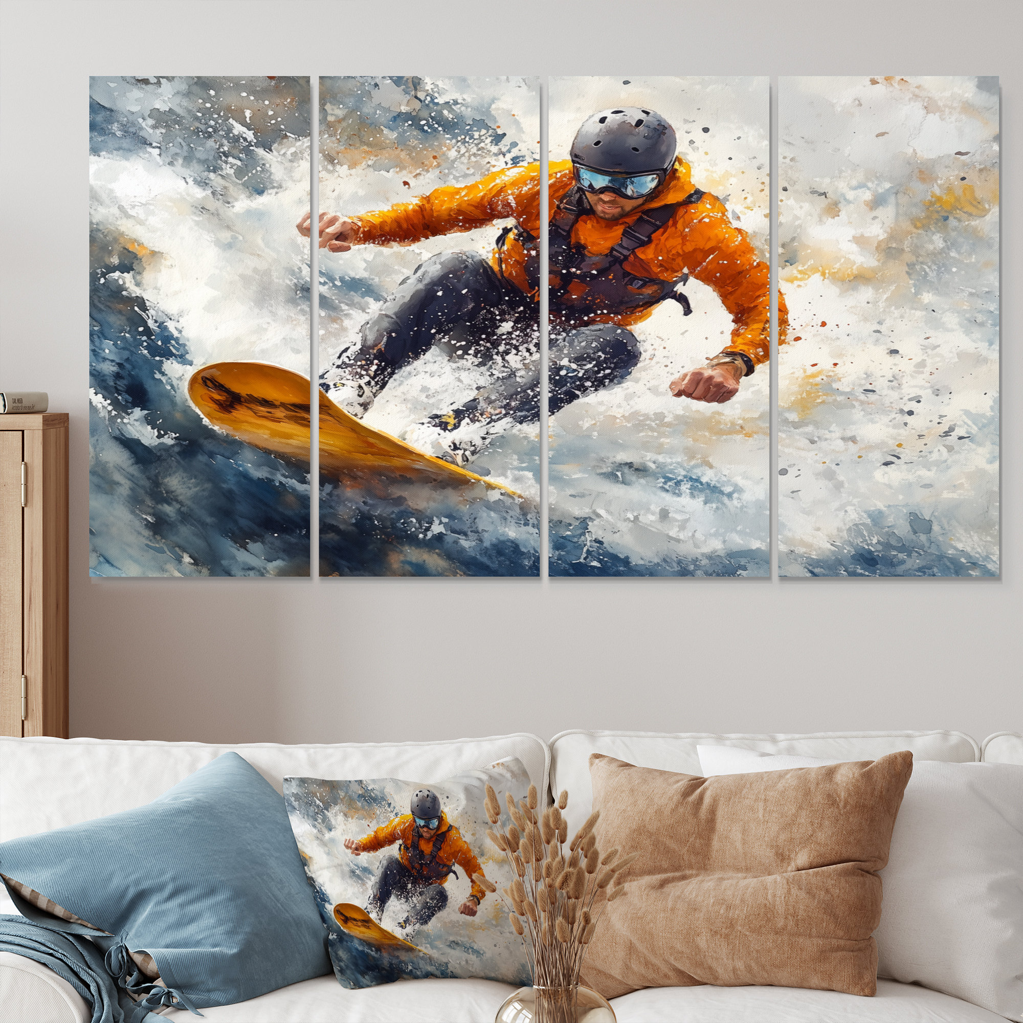 Beachcrest Home™ Yellow Wakeboard Big Air Accented With Grey I - Winter ...