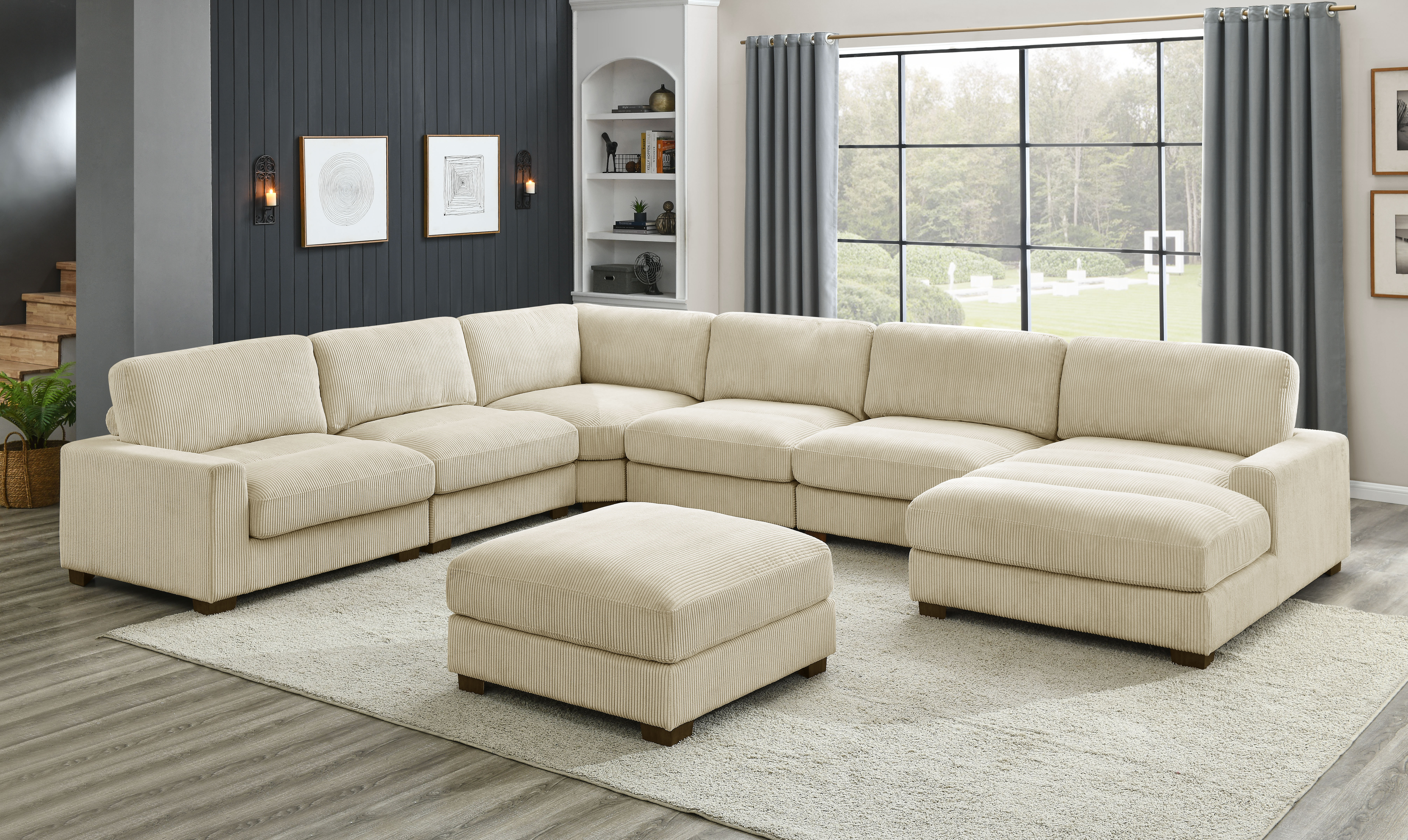 Wade Logan Azuri 7 - Piece Upholstered Sectional & Reviews - Wayfair Canada
