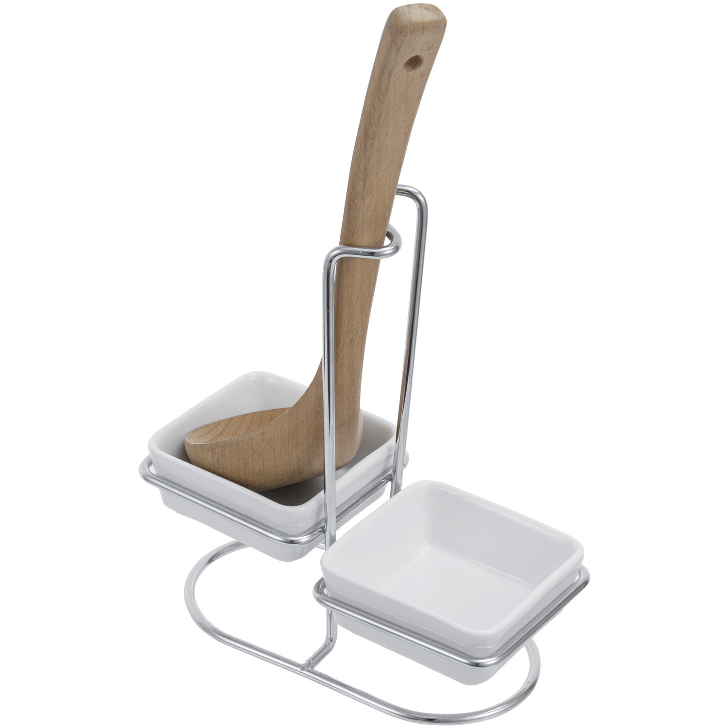 Ebern Designs Kitchen Utensil Silver Spoon Rest Holder | Wayfair