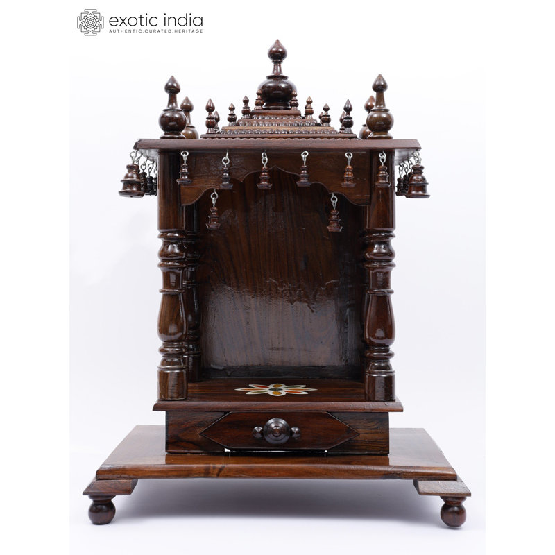 Exotic India 24" Designer Wooden Temple for Home | Wayfair