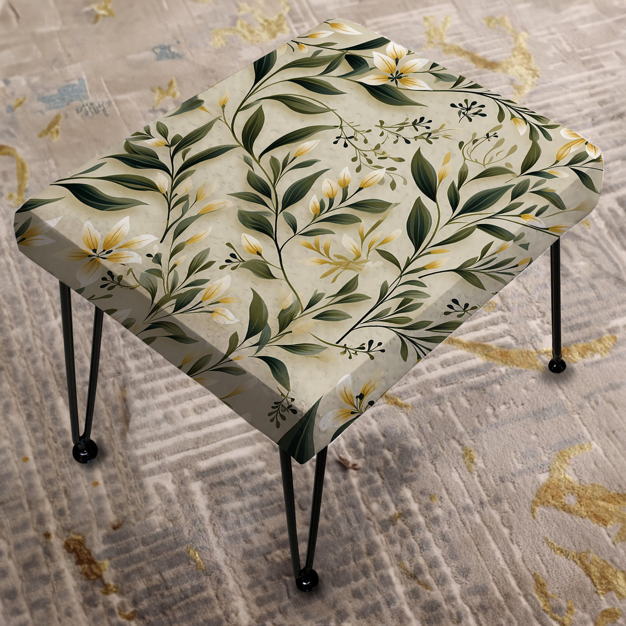 Design Art Zen Foliage II - Plants Rectangle Ottoman | Wayfair