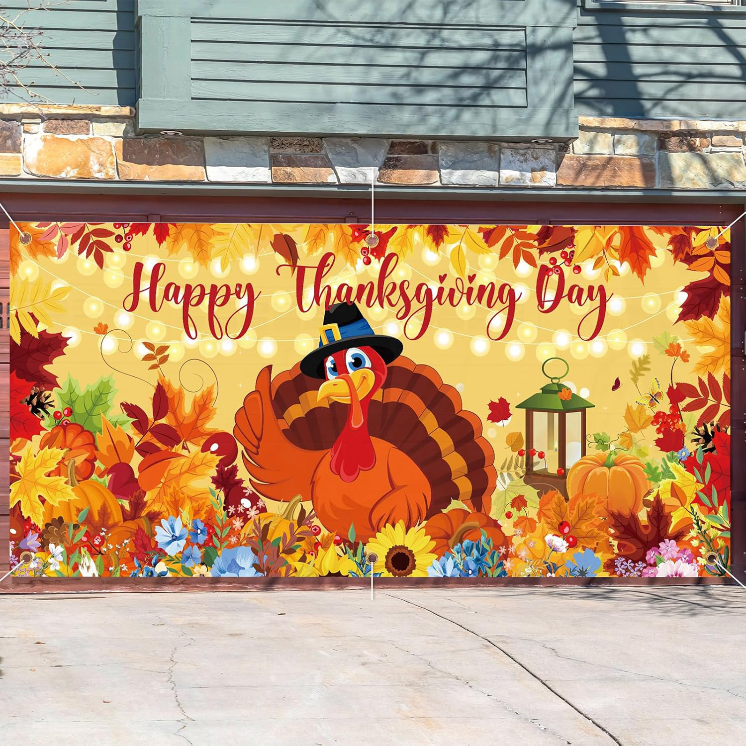 The Holiday Aisle® 6 X 13Ft Fall Thanksgiving Garage Door Decoration ...