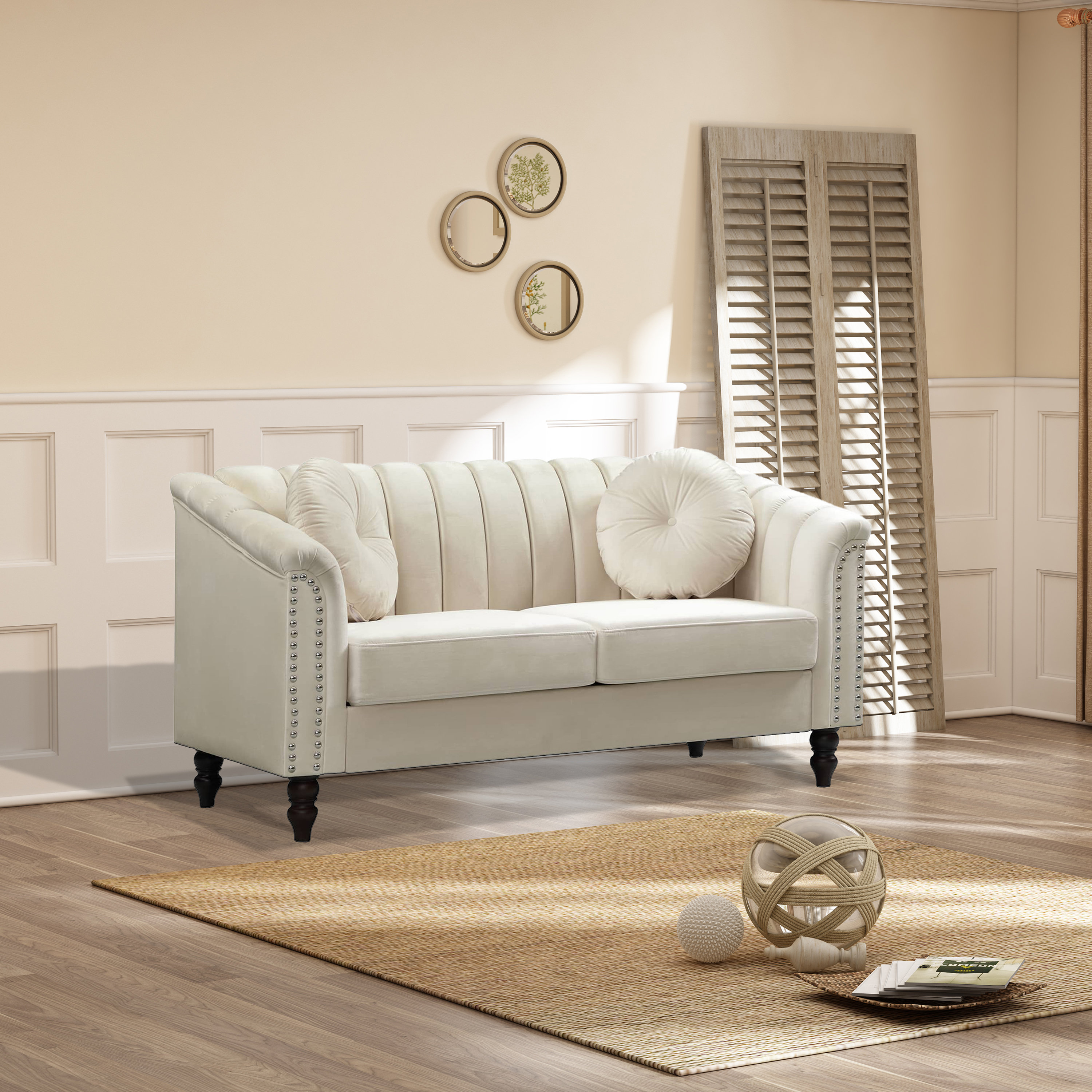 House of Hampton® Garym 60'' Velvet Rolled Arm Loveseat | Wayfair