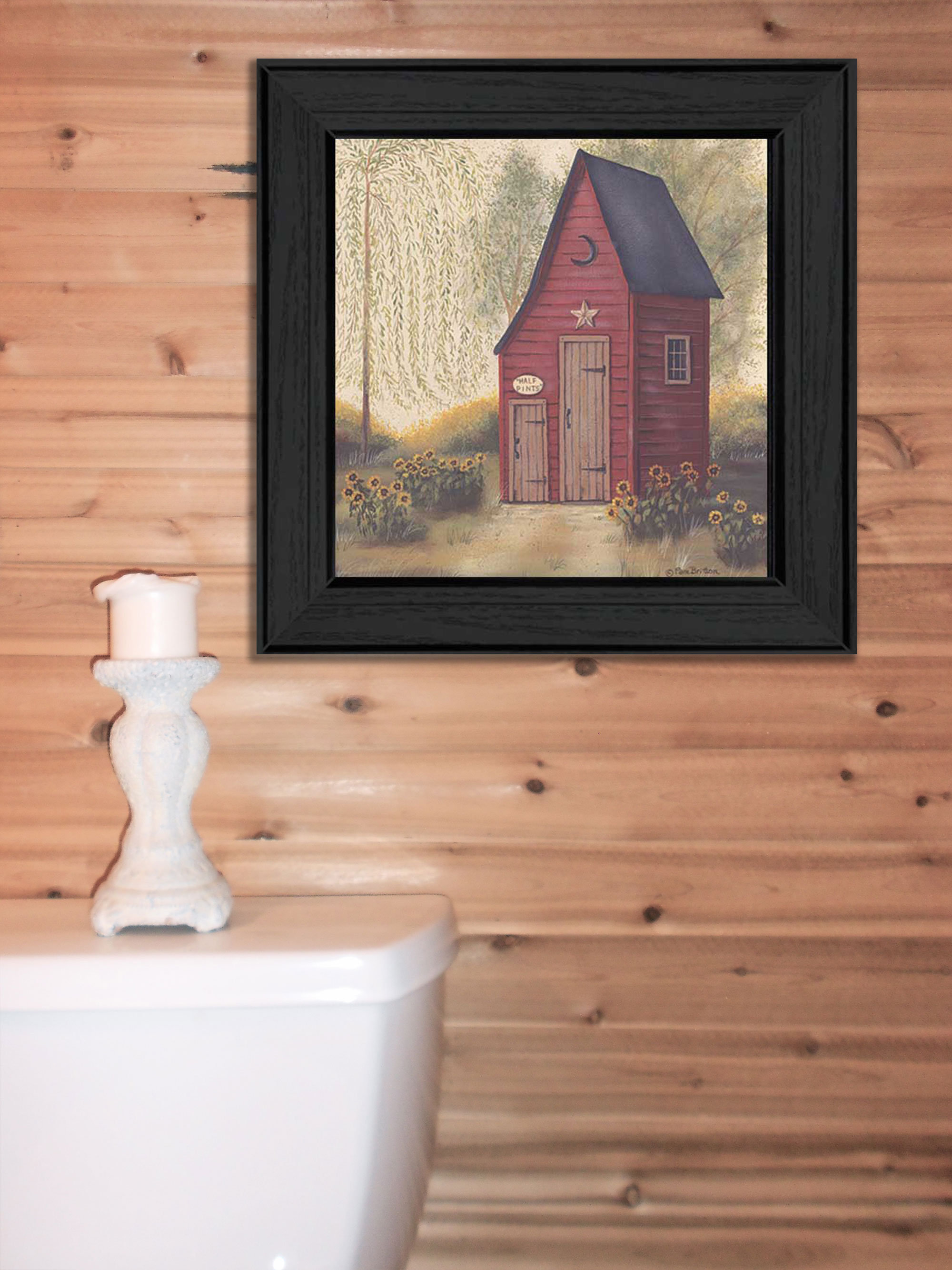Trendy Decor 4U Folk Art Outhouse Framed Wall Art for Living Room, Home Wall Decor Framed Print ...