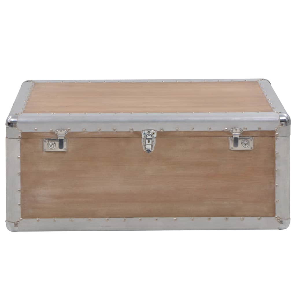 East Urban Home Storage Box Solid Fir Wood 35.8" x 20.5" x 15.7" Brown ...