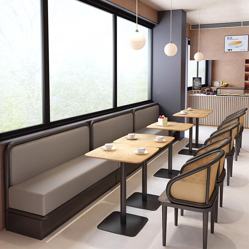 Canadian Linen High-end Simple Restaurant Cafe Booth Benches Storage ...