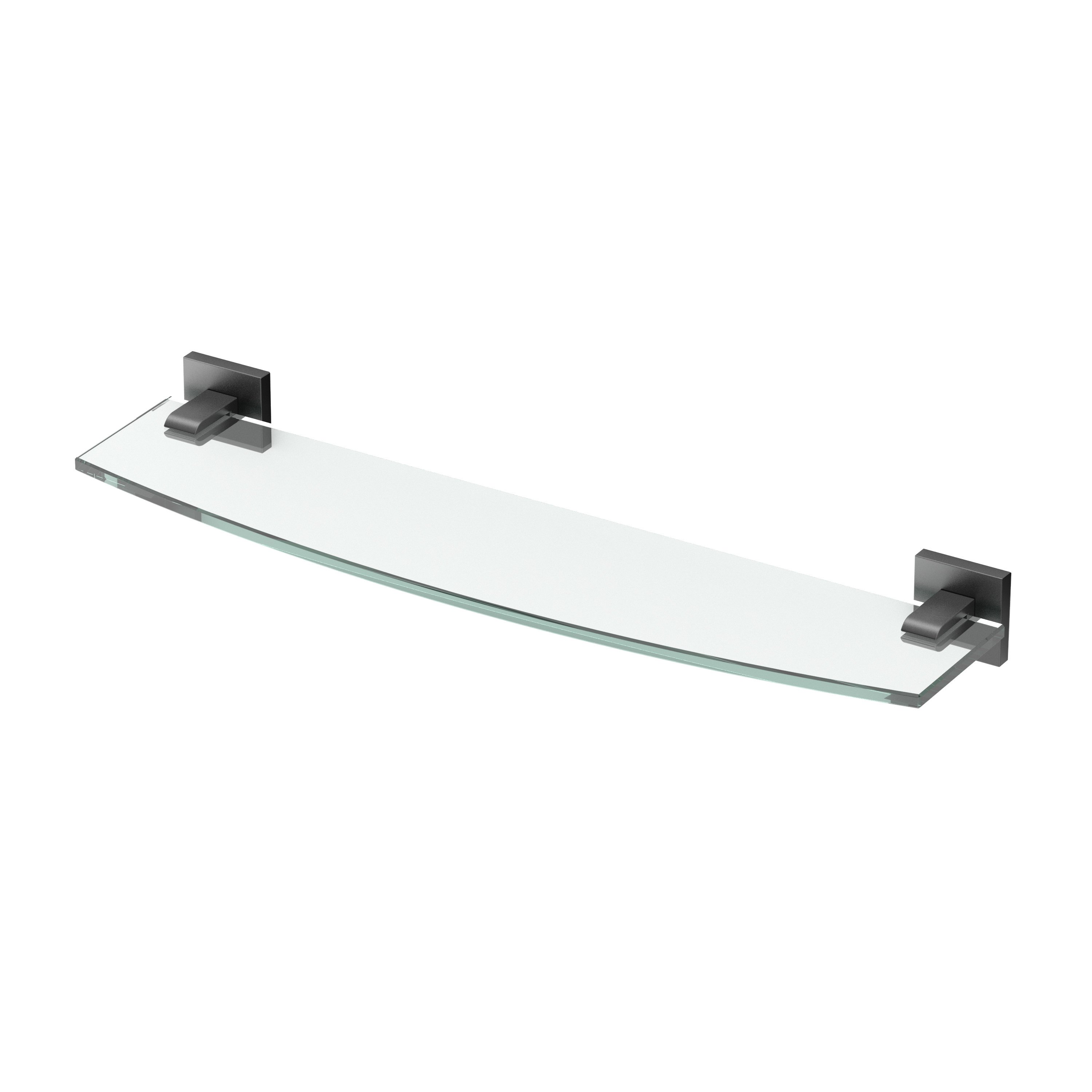 Gatco Elevate Wall Mount Glass Shelf | Tempered Curved Glass Shelf ...