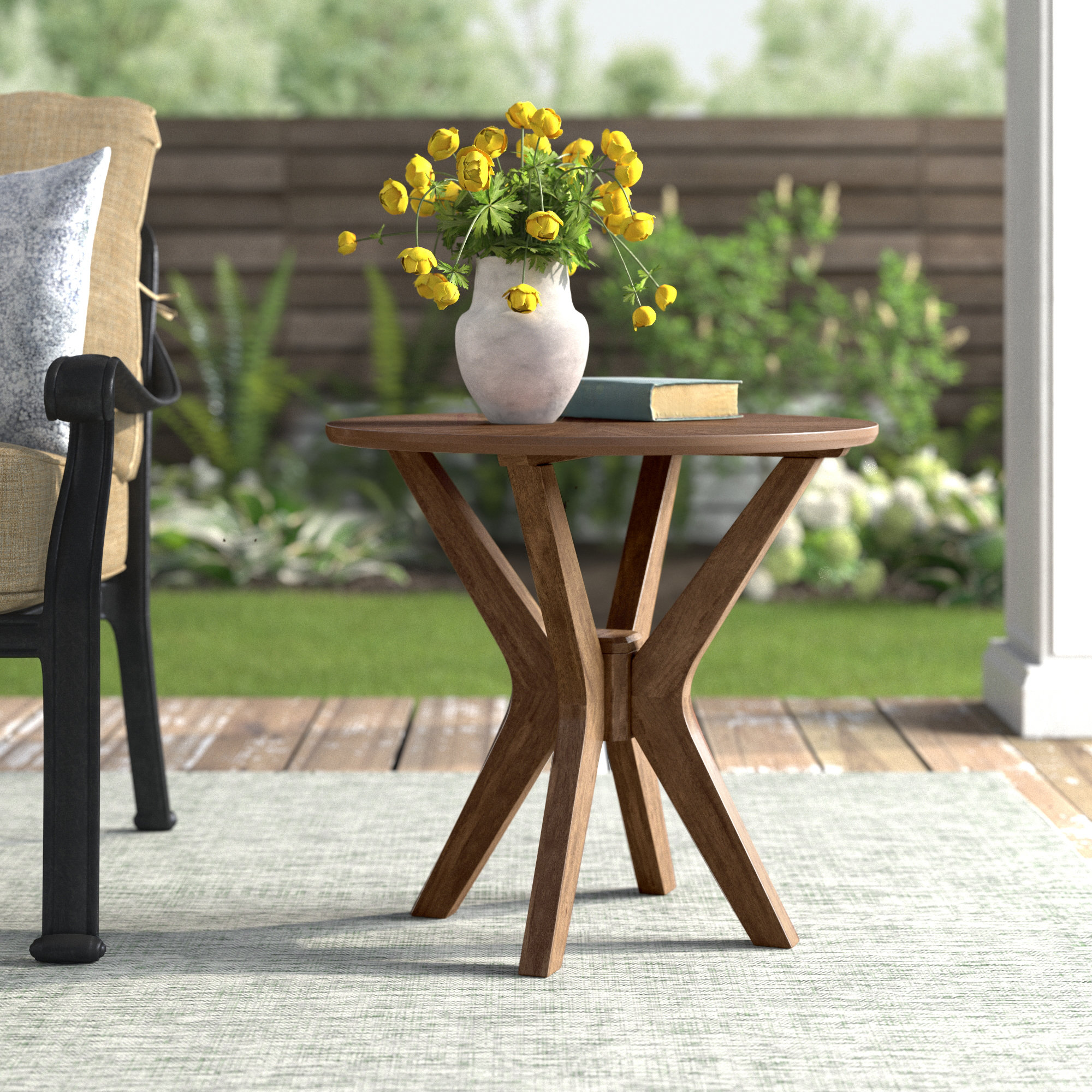 Three Posts™ Kampsville Cross Legs End Table & Reviews | Wayfair