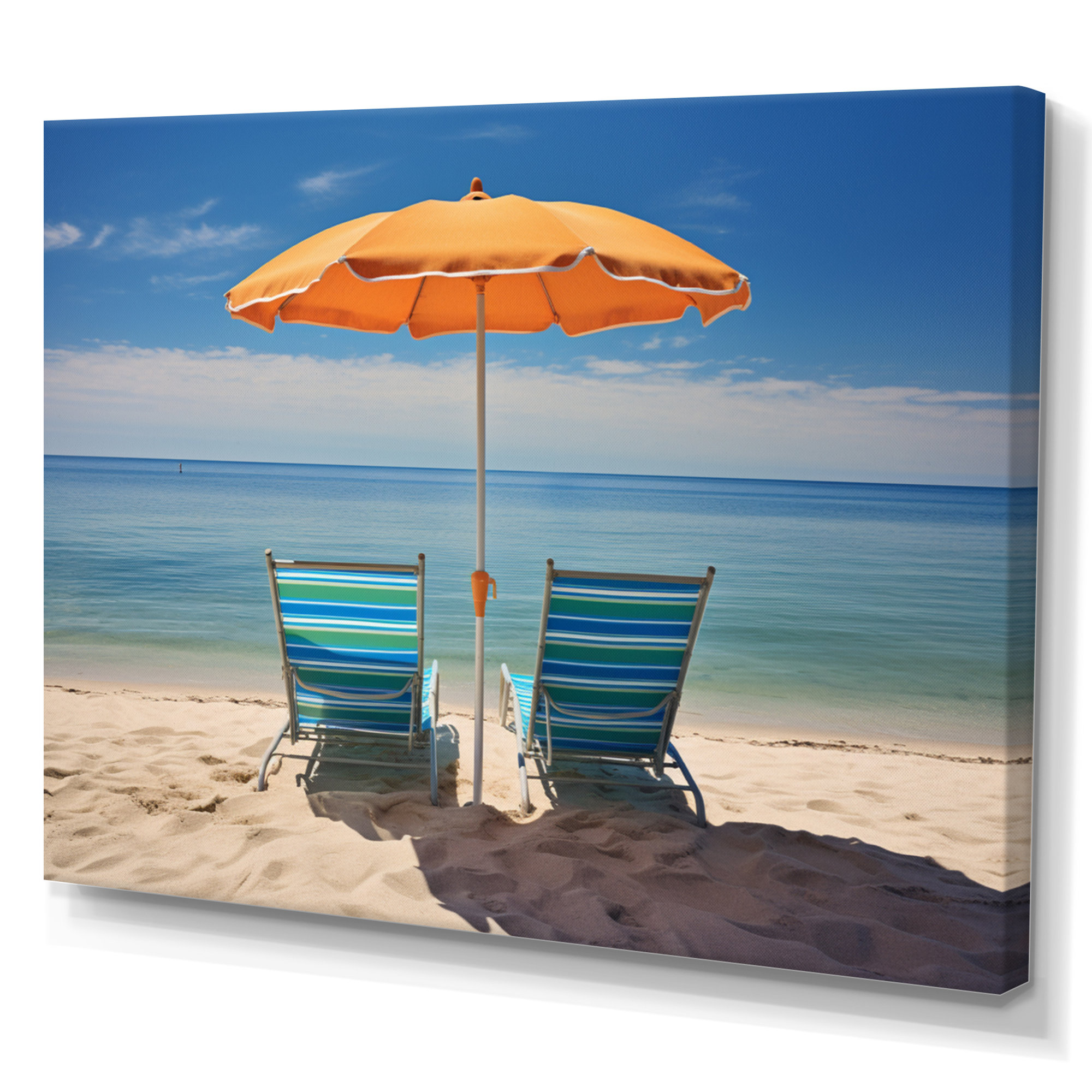 Highland Dunes Teal Beach Chairs II - Nautical & Beach Canvas Prints ...