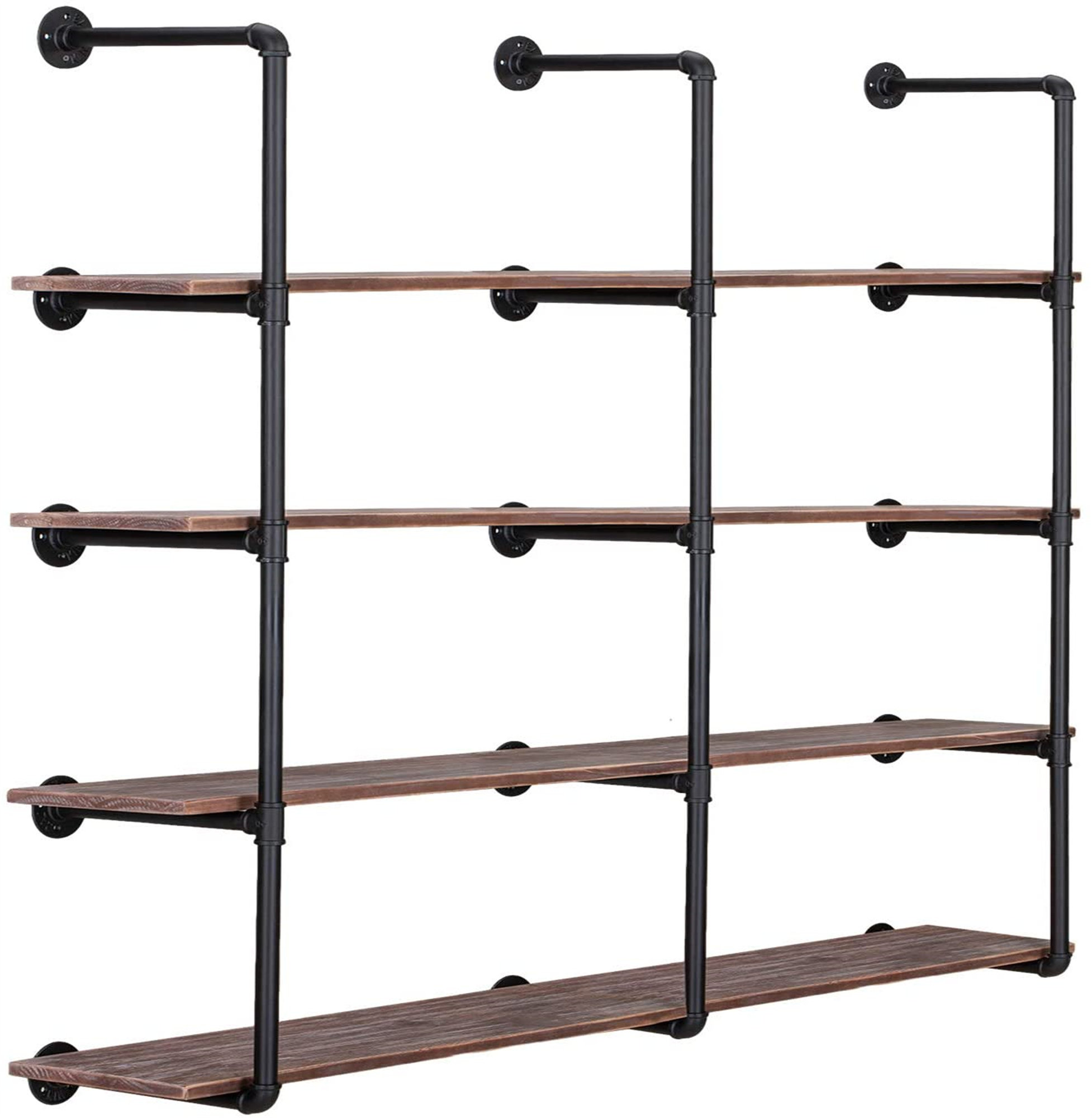 Williston Forge Allisen 4 Tier Farmhouse D.I.Y Iron Pipe Shelf Wall ...