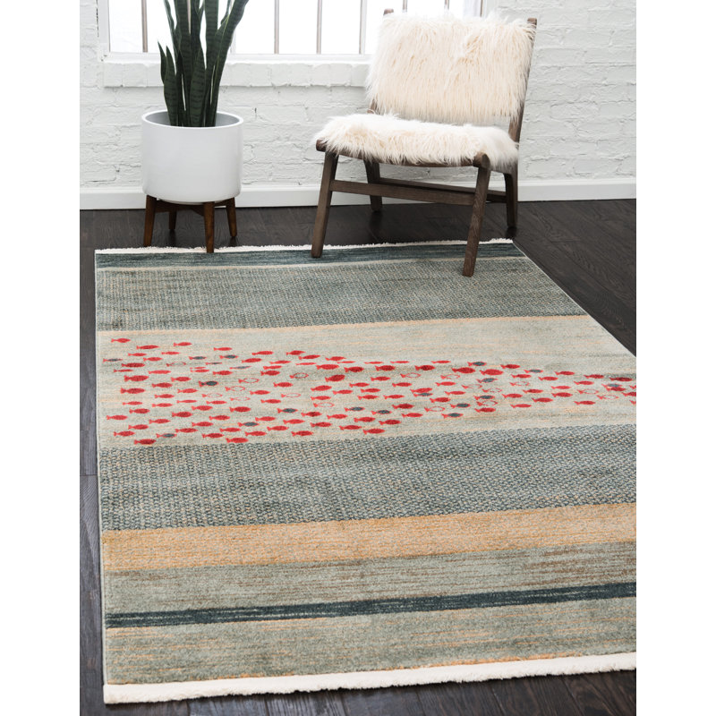 Union Rustic Abrigail Blue/Red/Beige Rug & Reviews | Wayfair
