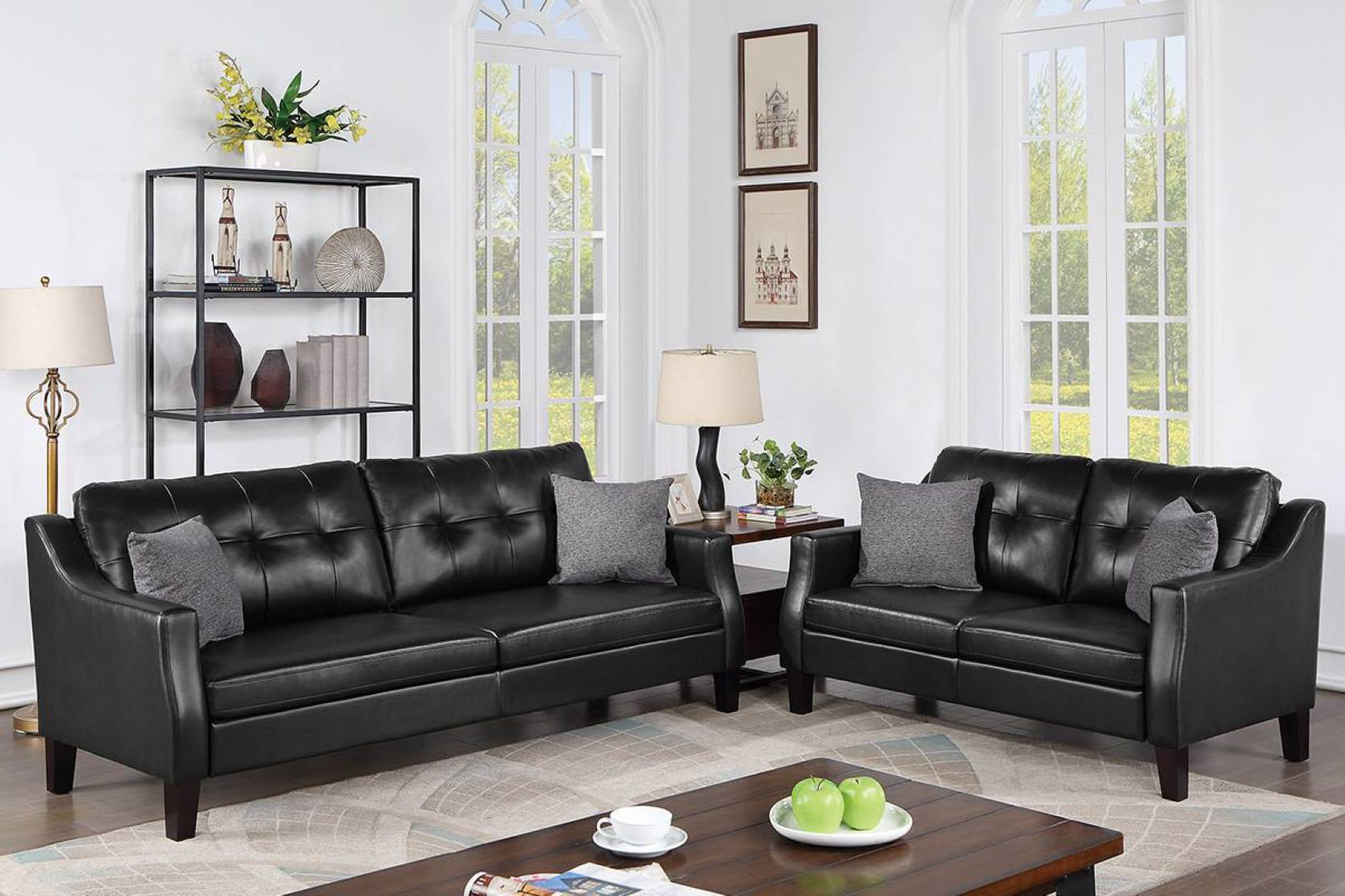 Red Barrel Studio® Yordin - Piece Vegan Leather Living Room Set | Wayfair