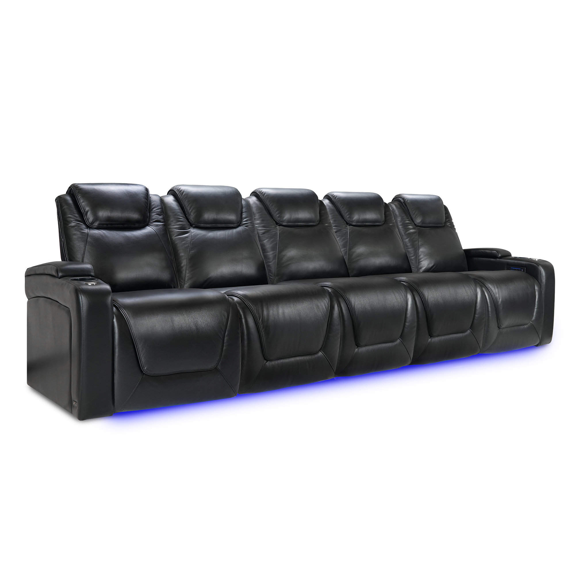 Orren Ellis Oslo Modern Leather Home Theater Seating Set Of 5 | Wayfair