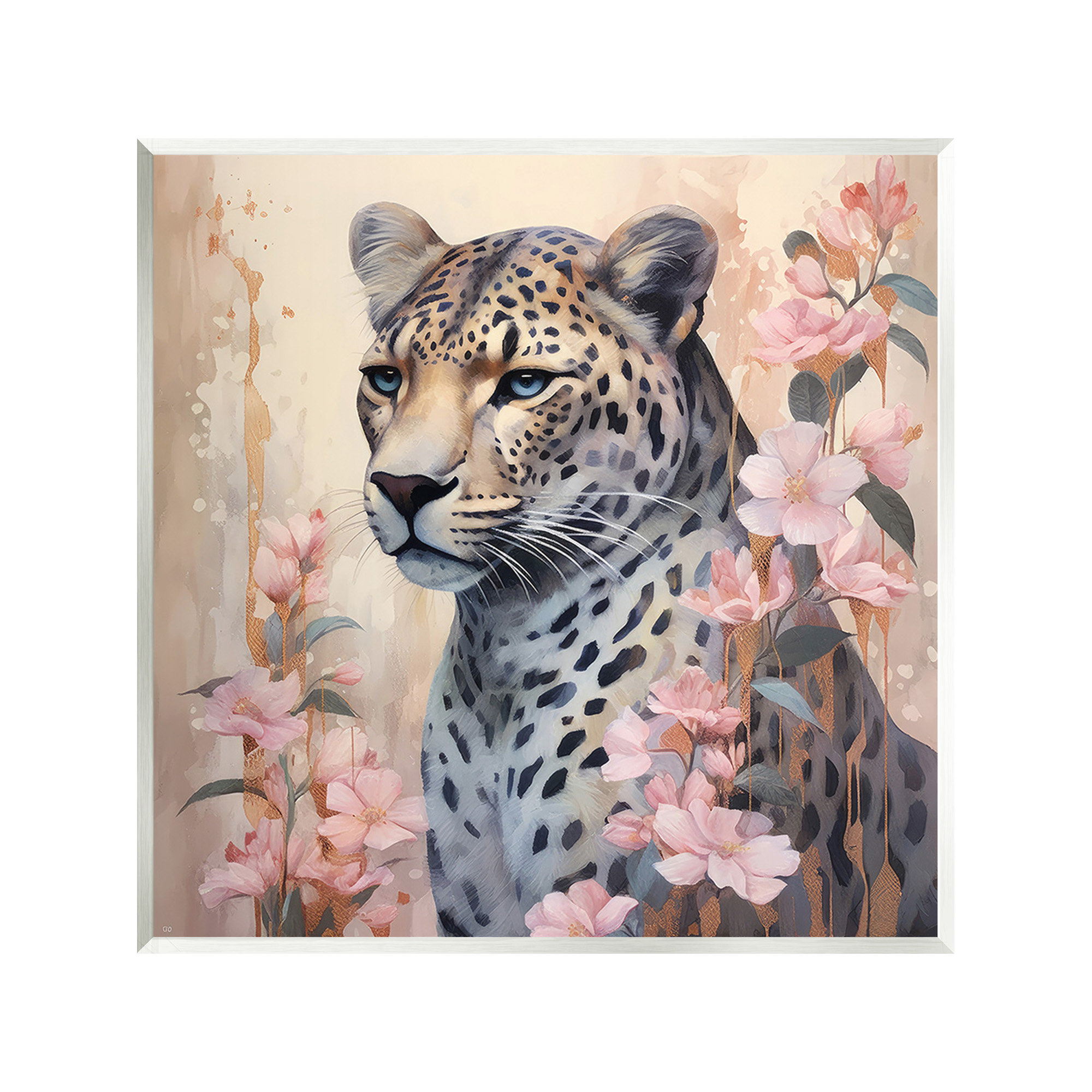 Millwood Pines Leopard with Pink Flowers Wall Plaque Art by Lazar ...