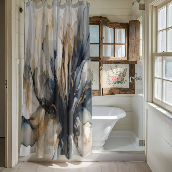 Bay Isle Home™ Arrionna Abstract Shower Curtain | Wayfair