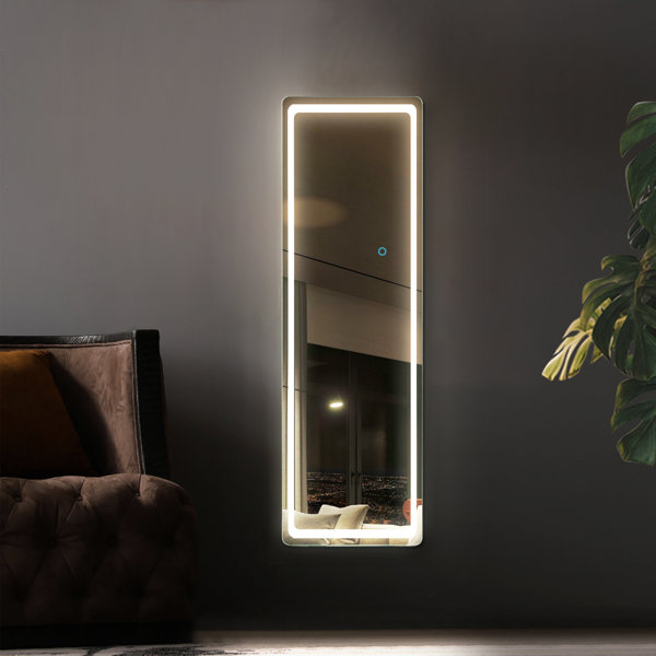 Orren Ellis Rectangle LED Metal Wall Mirror & Reviews | Wayfair