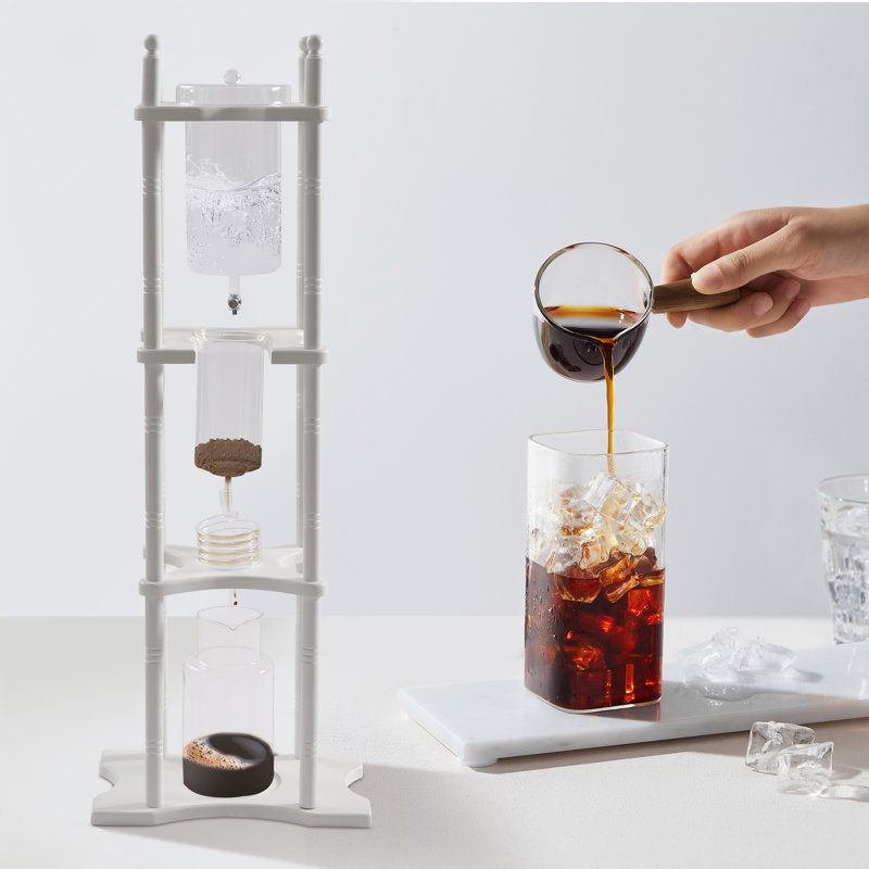 JOYDING 45.28" 25 Cups Cold Brew Drip Tower Iced Coffee Maker Wooden ...