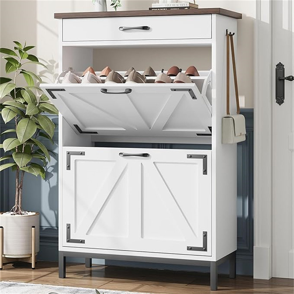 Gracie Oaks Shoe Cabinet Storage For Entryway Hidden Shoes Storage ...