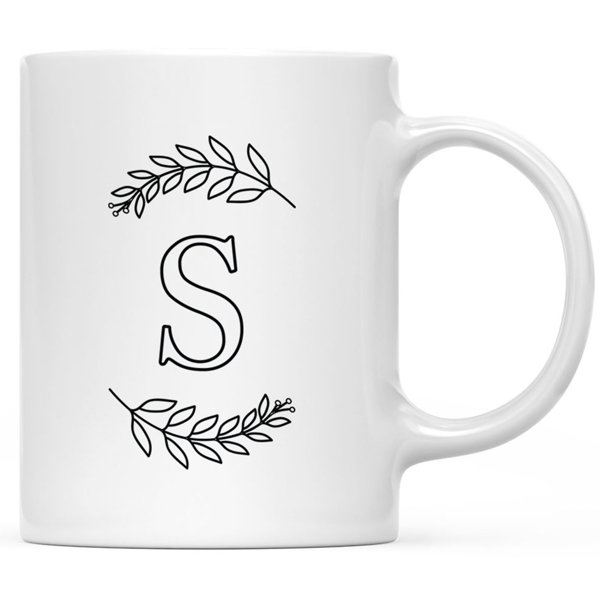 Red Barrel Studio® Custom Monogram Initial Coffee Mug Gift Letters A-Z ...