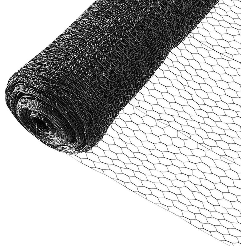 Fencer Wire 20 Gauge Black Vinyl Coated Poultry Hex Netting with 1 inch ...