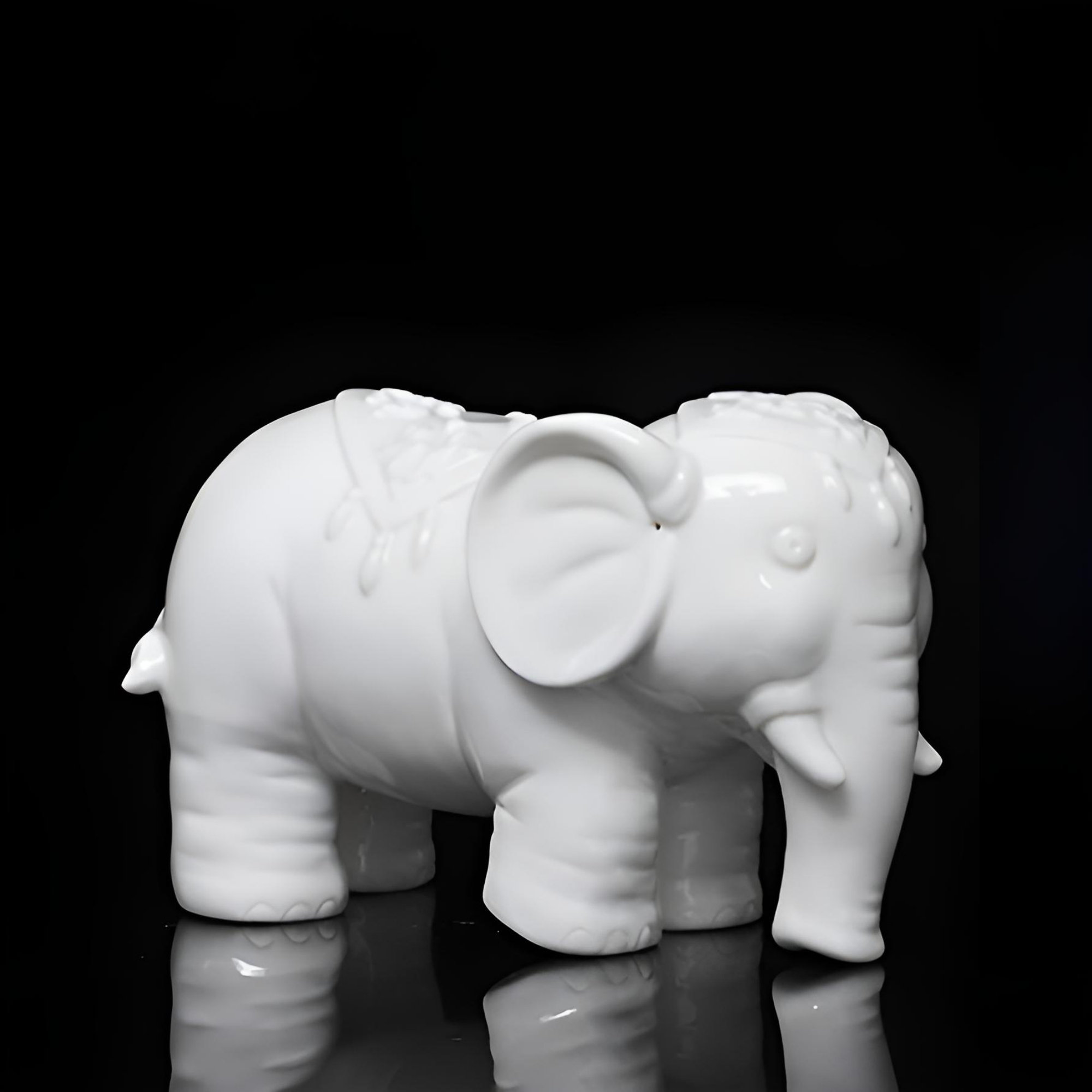 Infinity Lucky White Ceramic Elephant – Handmade Home & Office ...