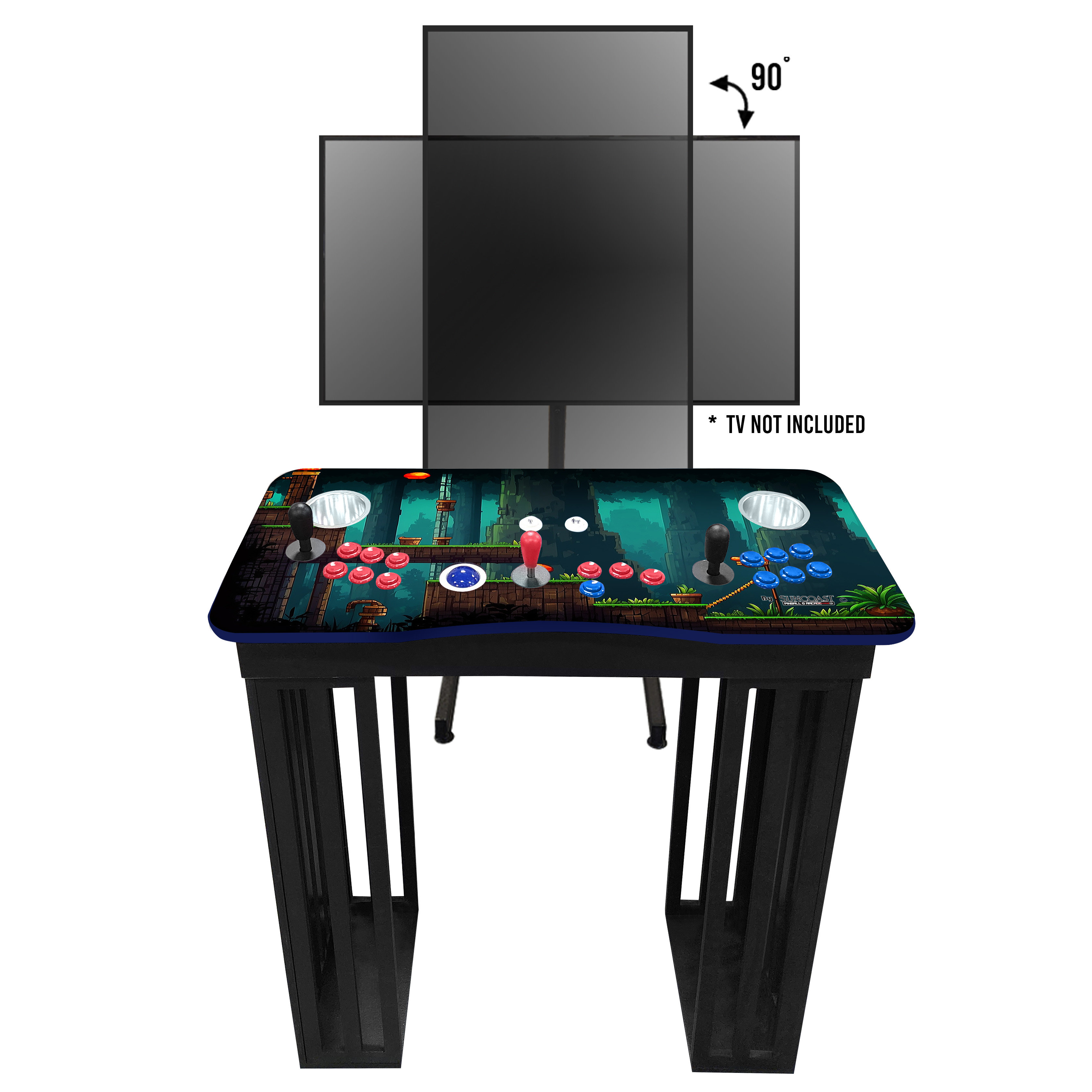 Suncoast Arcade 3 Sided Pedestal Arcade Machine With 3,500+ Games ...