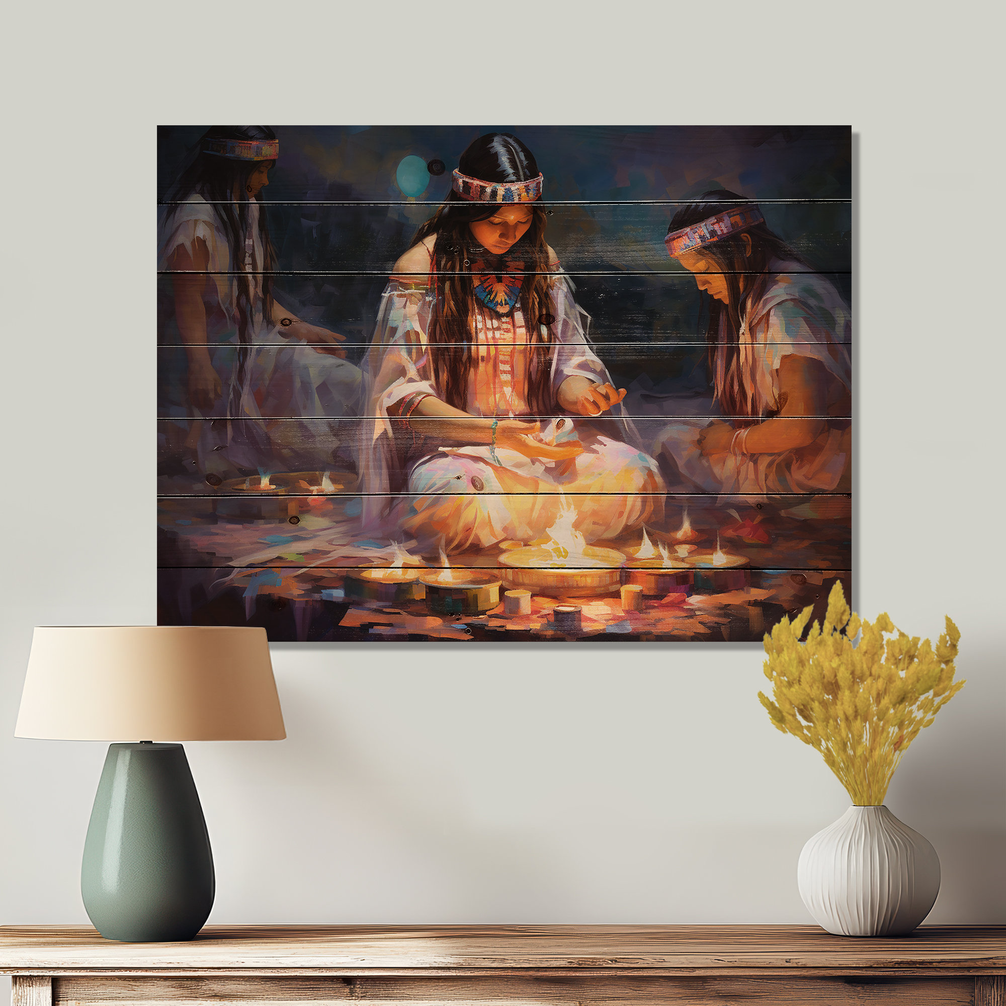 Bungalow Rose Castile - People Wood Decor On Natural Pine Wood | Wayfair